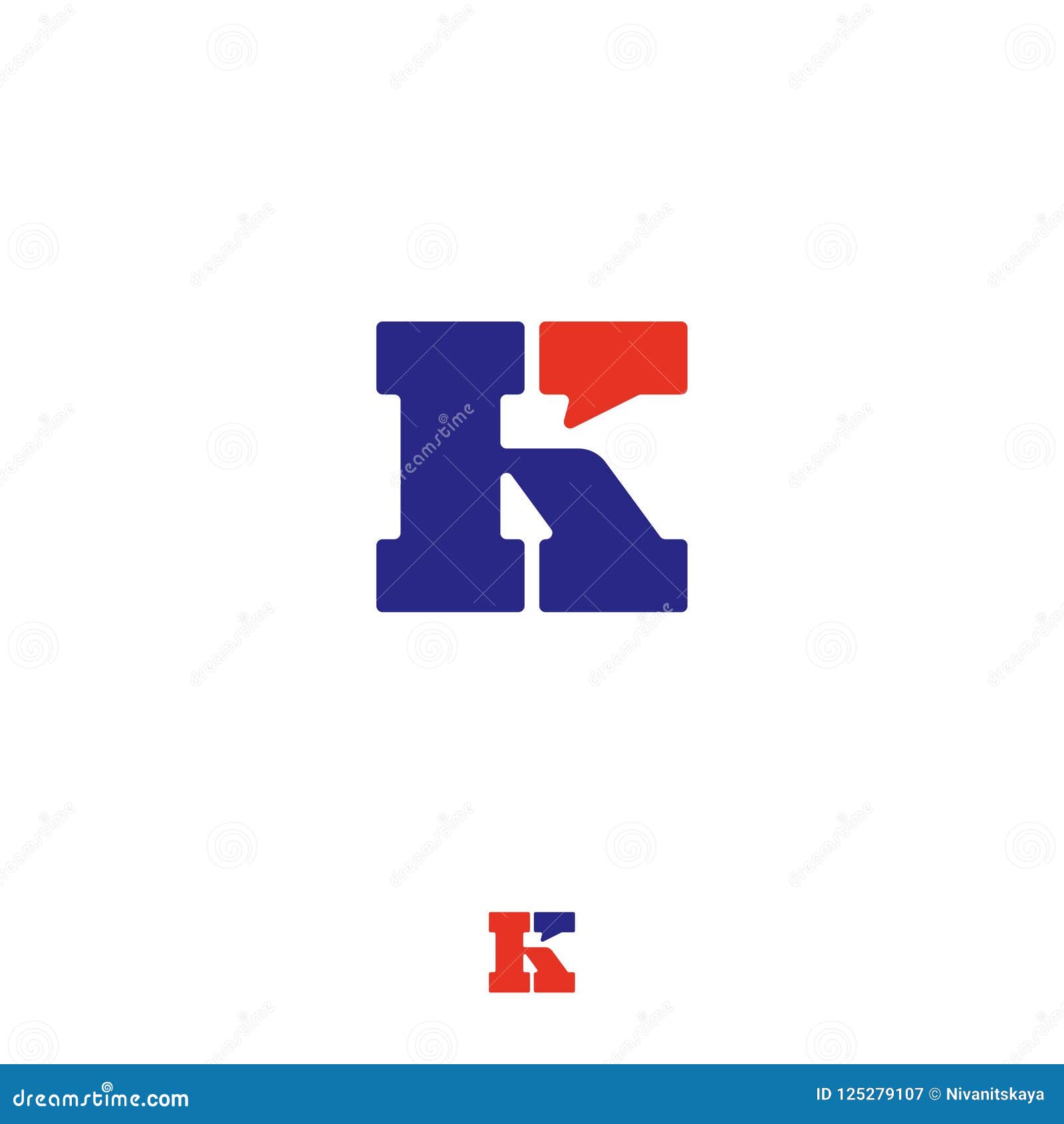 K Chat, UI Logo. Letter K with a Comic Bubble. Conversation ...