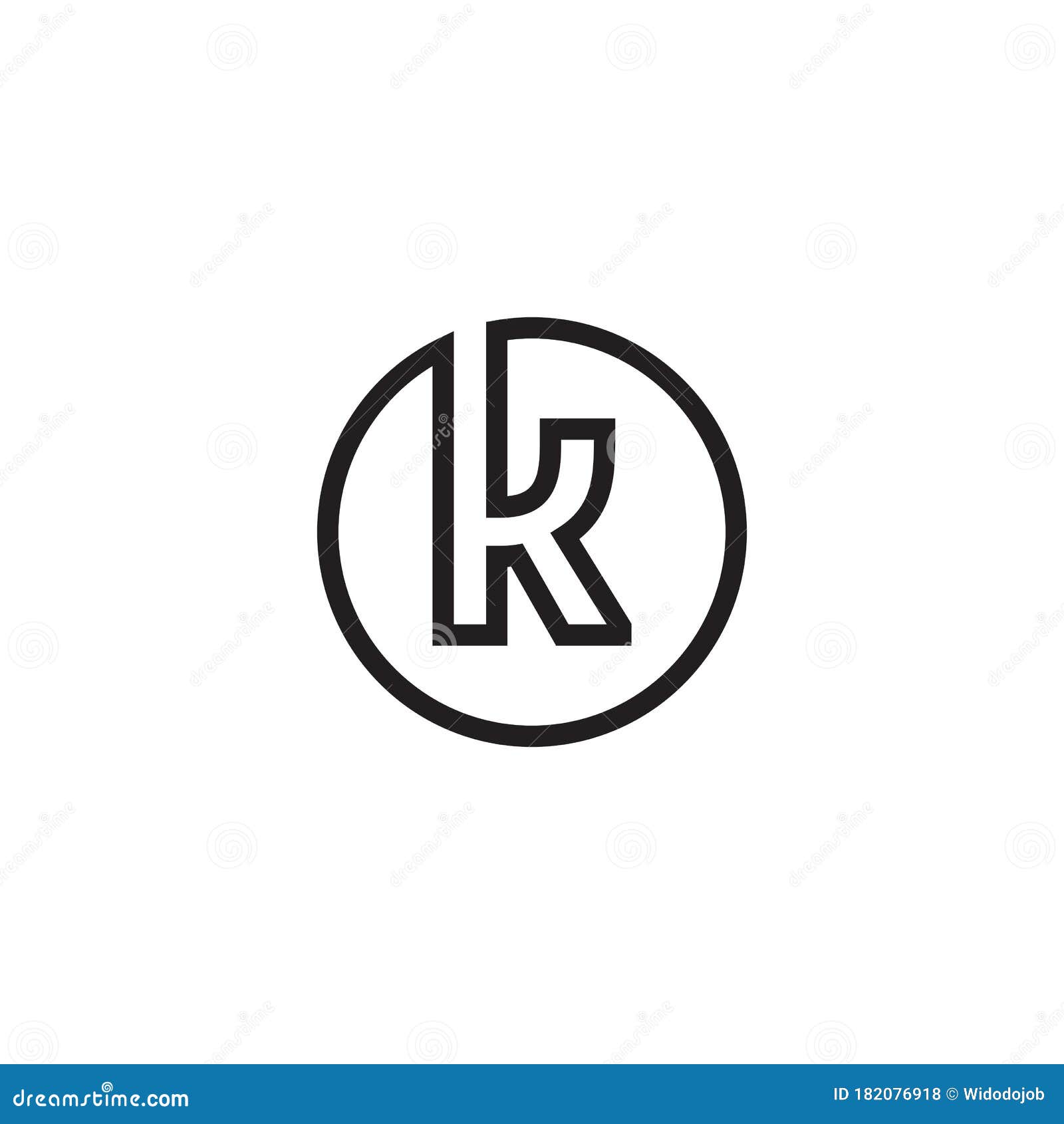 K Circle Letter Lines Logo Design Vector Stock Vector - Illustration of ...