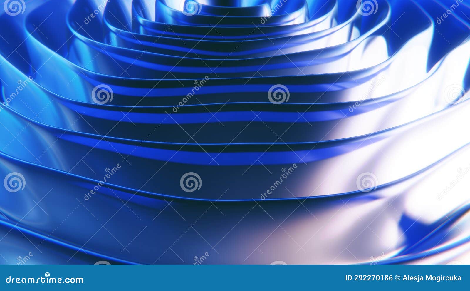 4K Computer Graphics Metal Chrometype Bright Blue Gradient 3D Waves ...