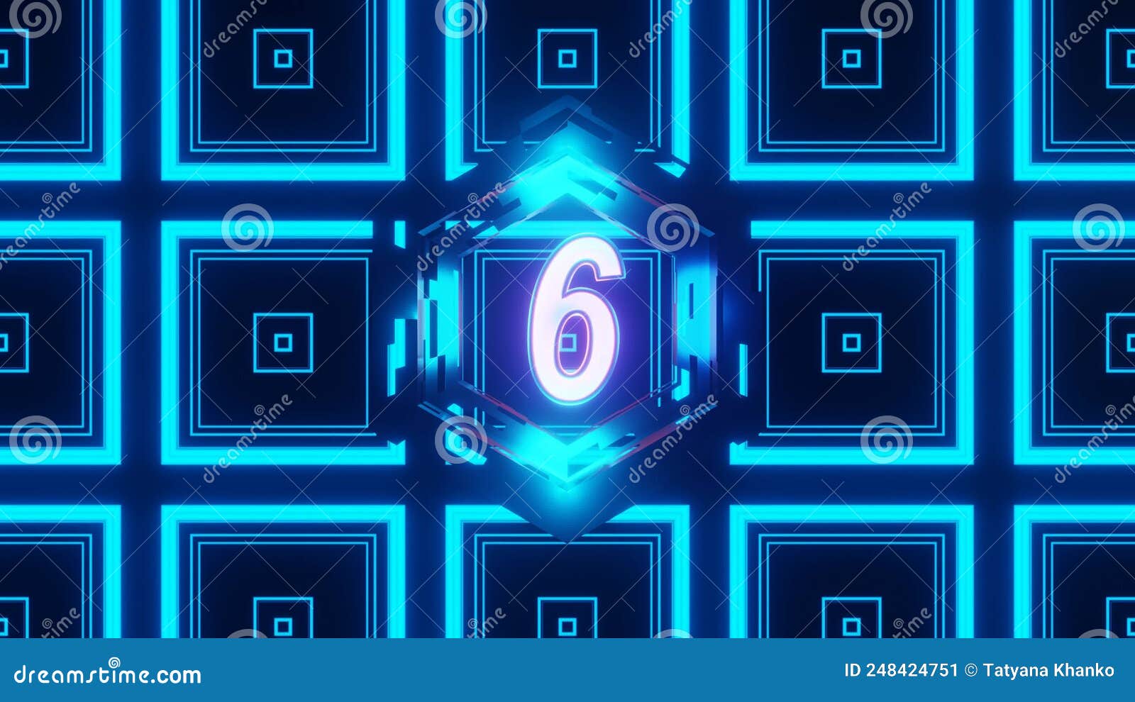 4K Neon Bright Glowing Countdown Timer from 10 To 0 Seconds Stock Video ...