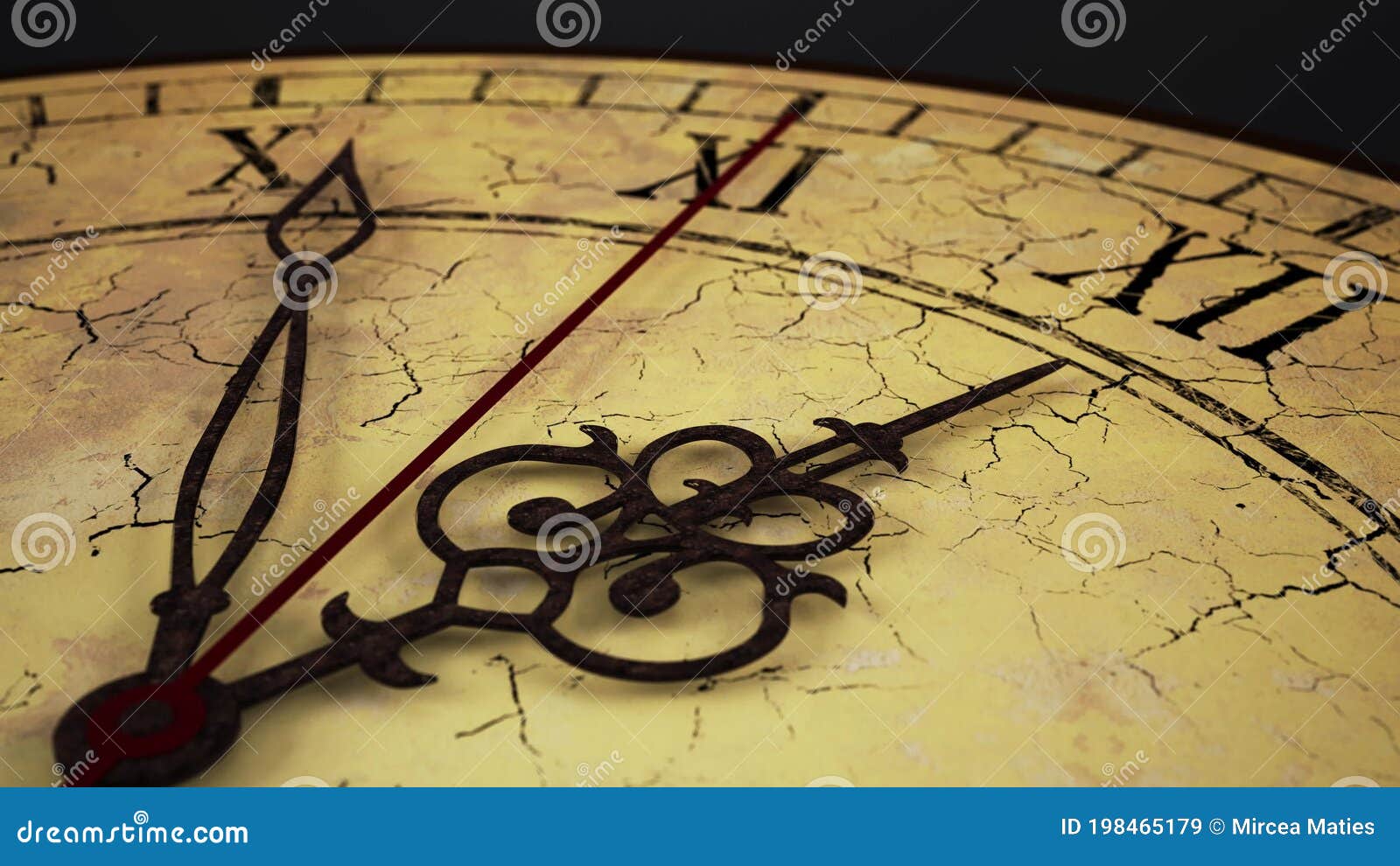 Old Weathered Down Vintage Clock Stock Video - Video of numerals ...