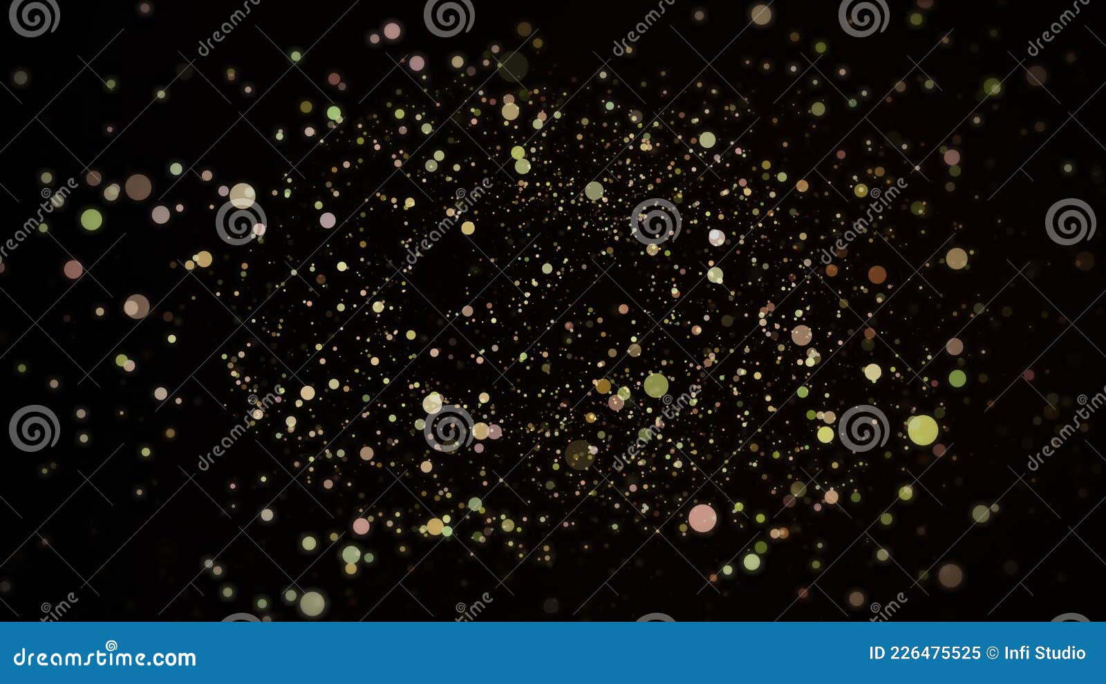 4K 3D Gold Particles in Liquid Float and Glisten Loop Background. Stock ...