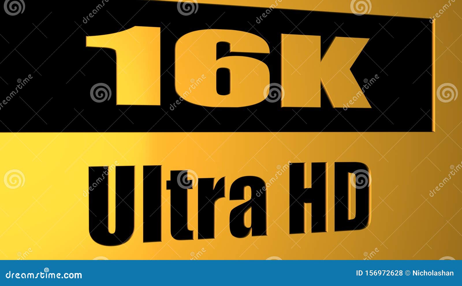 16K - Display Resolution - Computer Generated Image 3D Render Stock ...