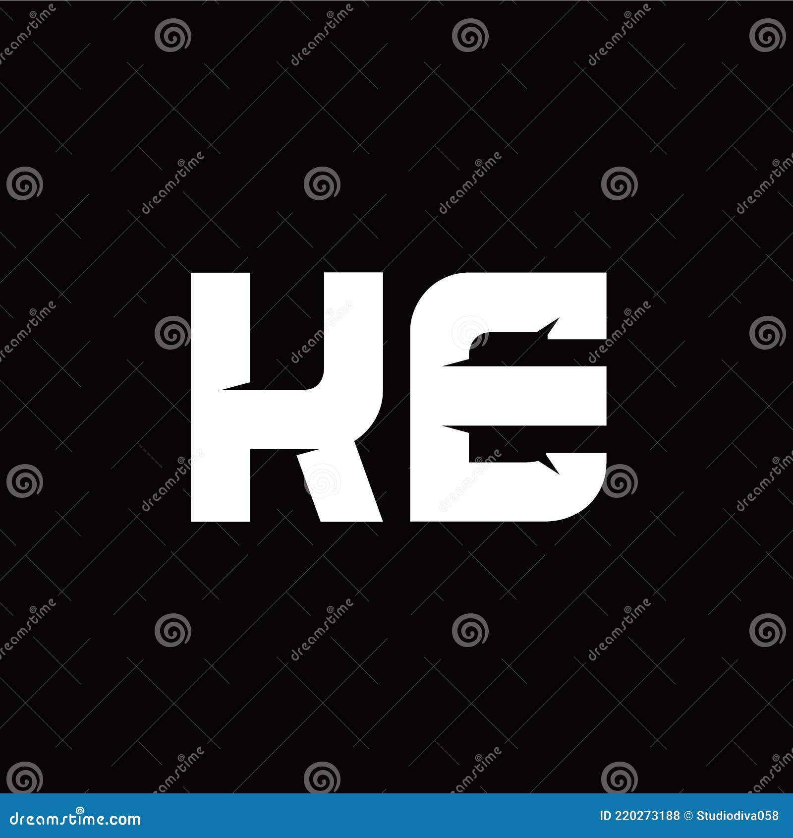 K E Letter Monogram Style Initial Logo Template Stock Illustration ...