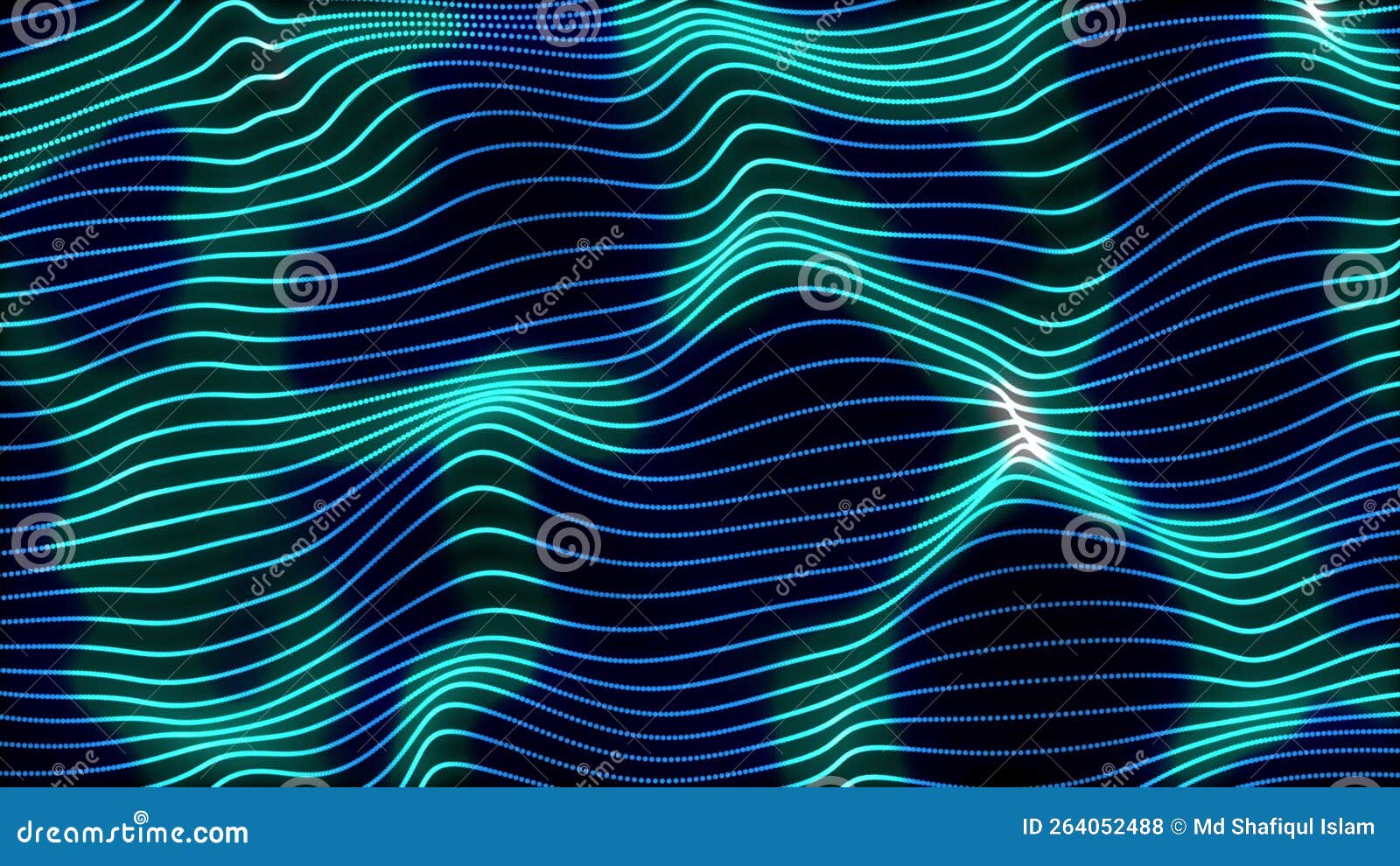 Flowing Sky Blue Dots Particles Wave Pattern Blue Green Gradient Light ...