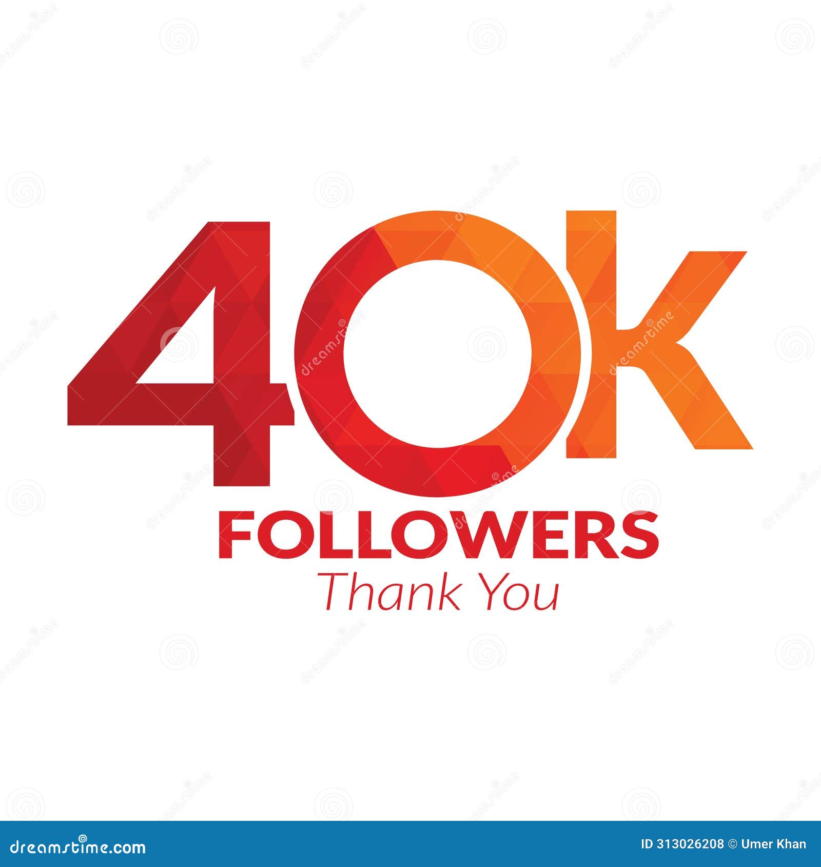 40k Followers Vector Logo Design Icon Vector. Thanks for 40k Followers ...