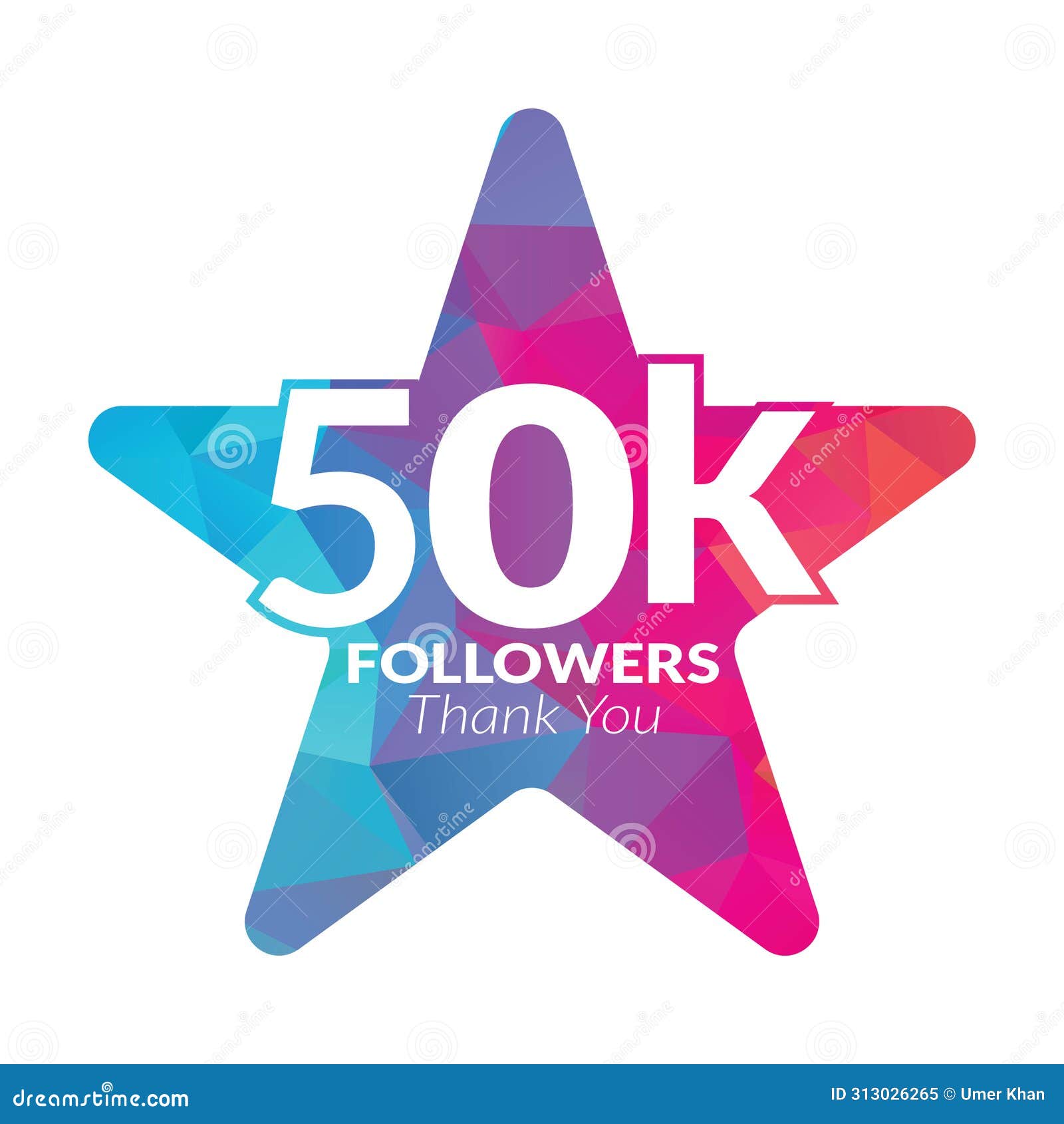 50k Followers Vector Logo Design Icon Vector. Thanks for 50k Followers ...