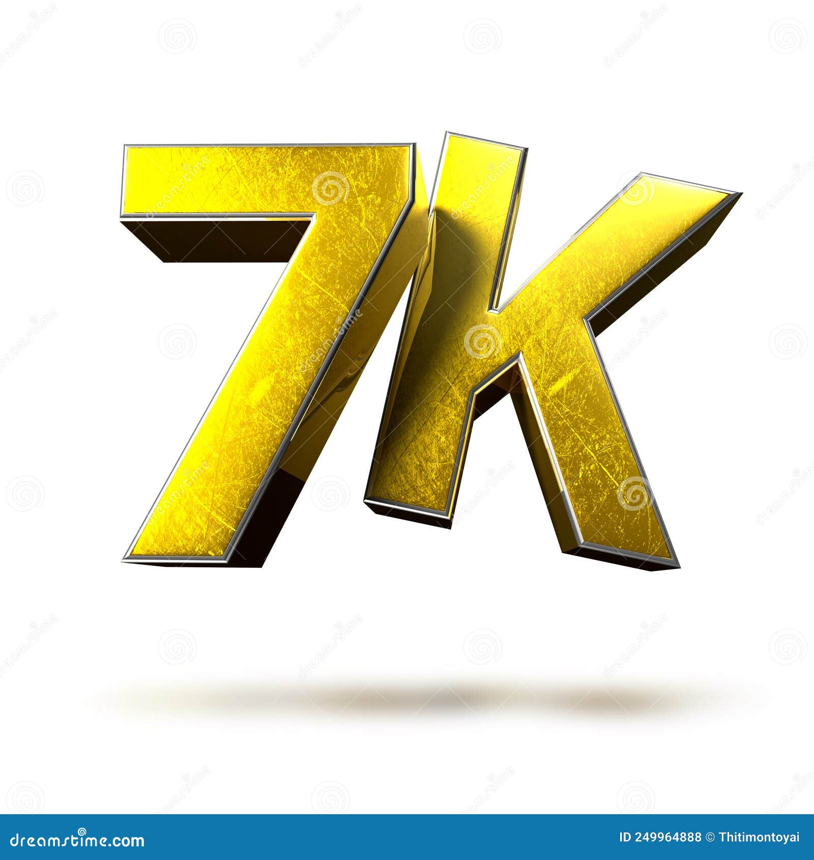 7K Gold. stock illustration. Illustration of rendering - 249964888