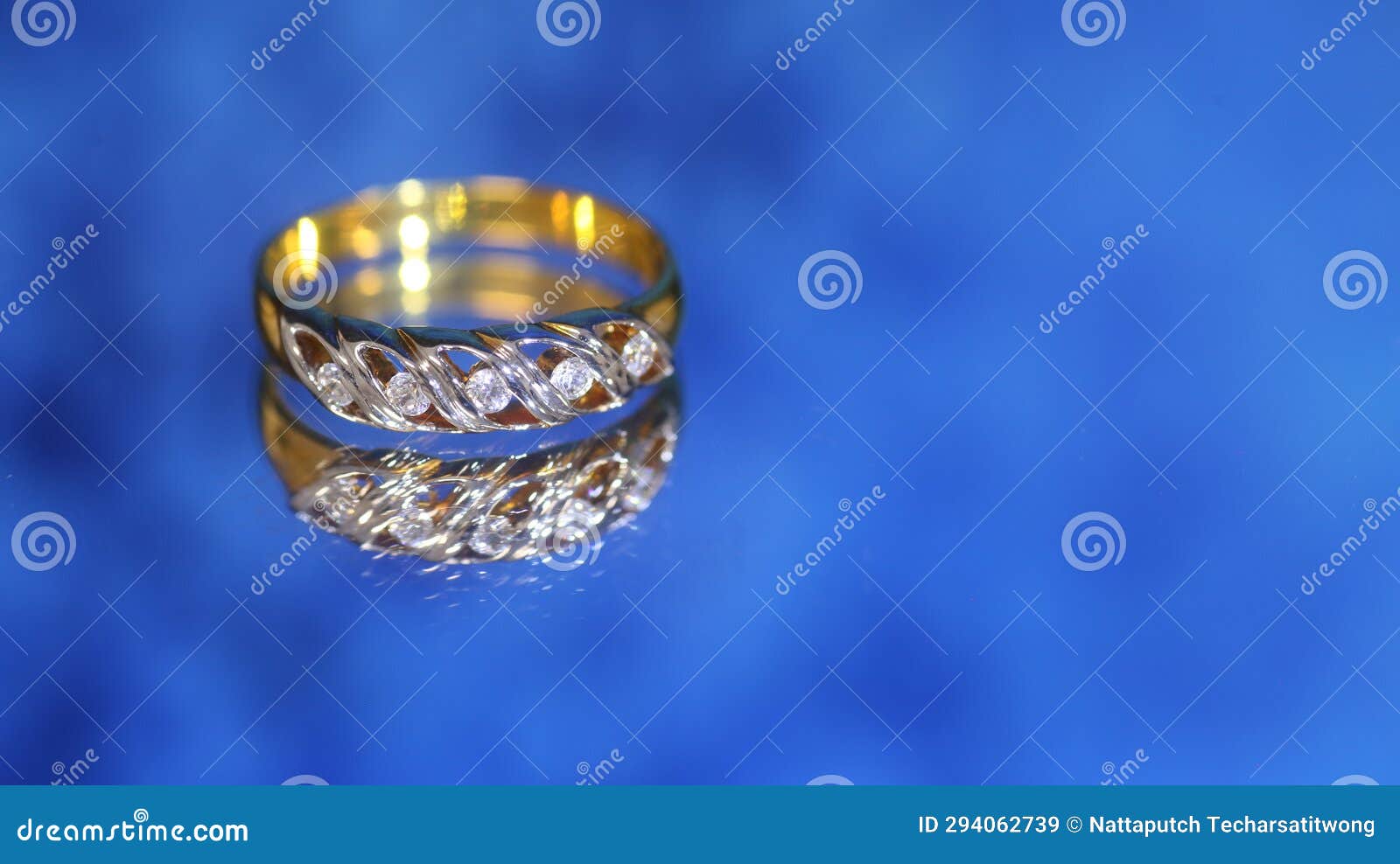 24k Gold Diamond Ring with White Background Stock Image - Image of ...