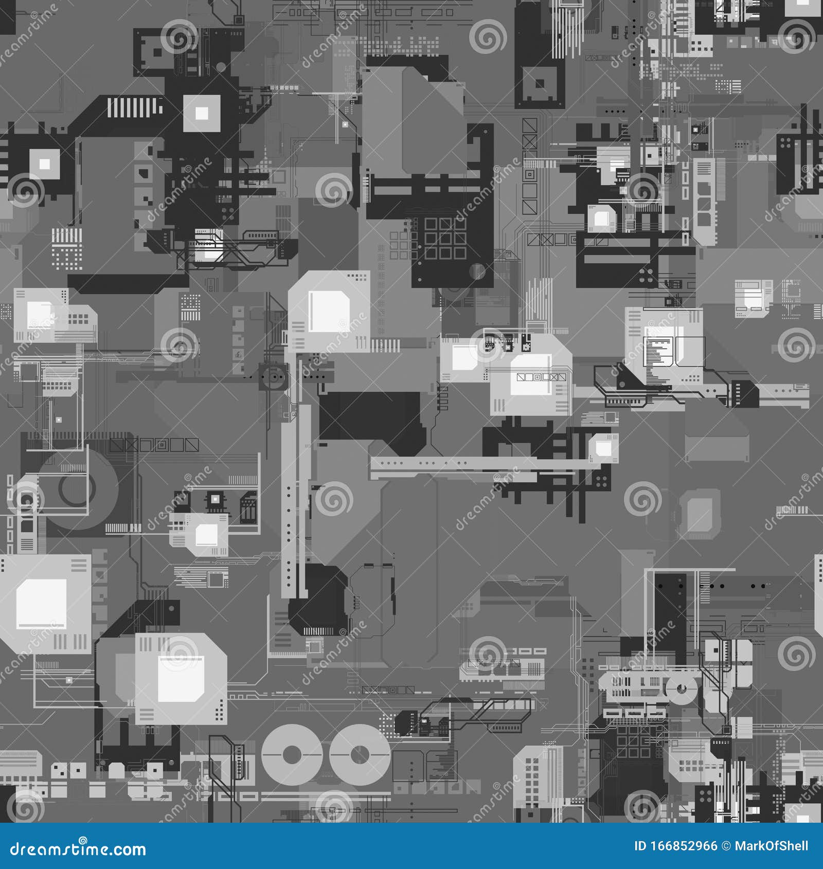 8K Greyscale Tech City Cyberpunk Displacement Map Texture for 3d ...