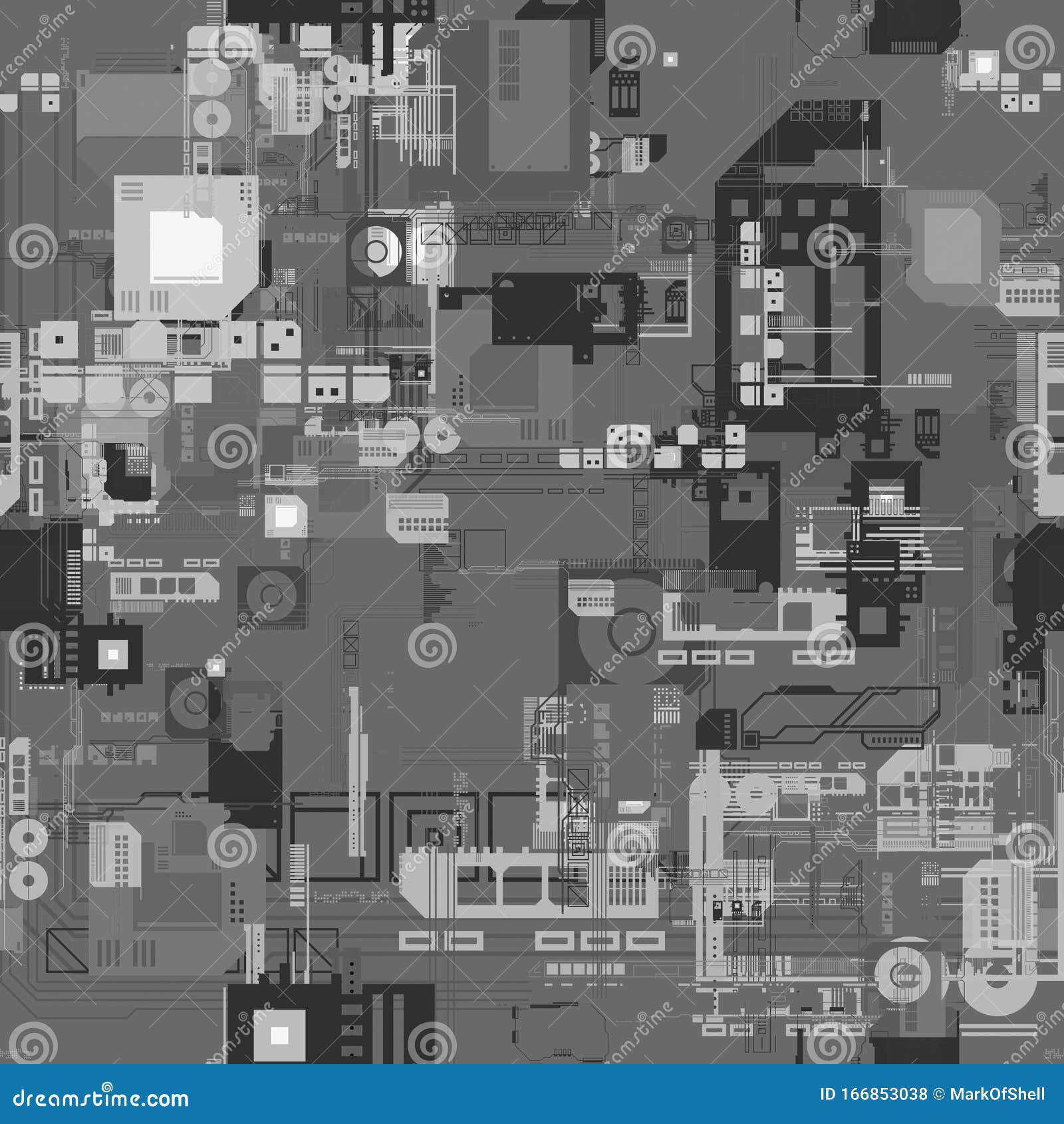 8K Greyscale Tech City Cyberpunk Displacement Map Texture for 3d ...