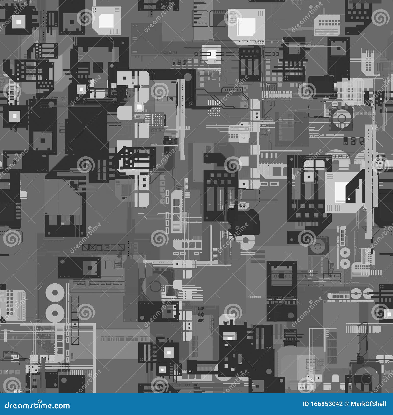 8K Greyscale Tech City Cyberpunk Displacement Map Texture for 3d ...