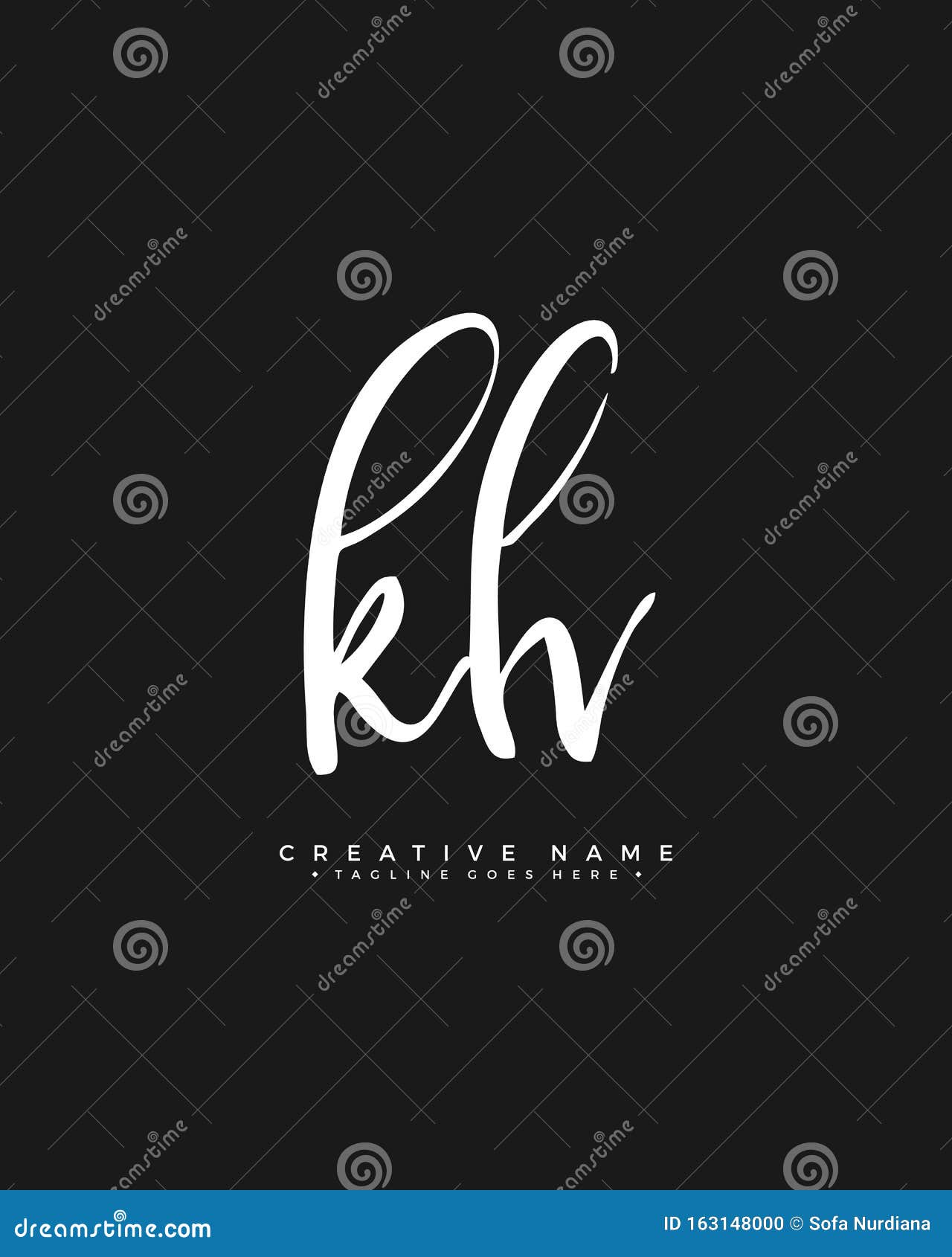 K H KH Initial Logo Signature Vector. Handwriting Concept Logo. Stock ...