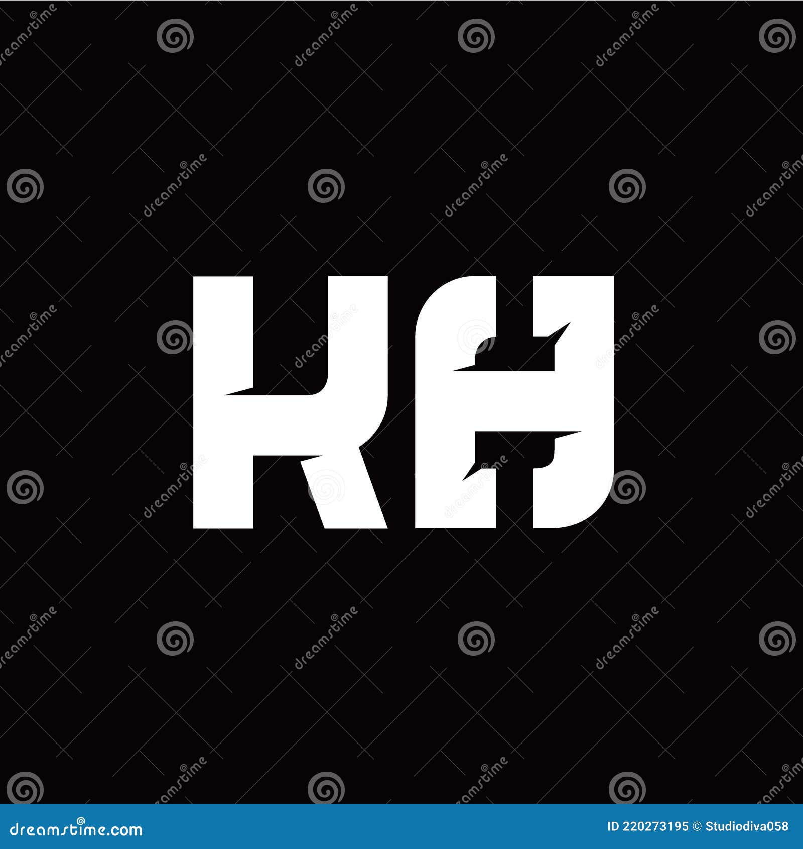 K H Letter Monogram Style Initial Logo Template Stock Illustration ...