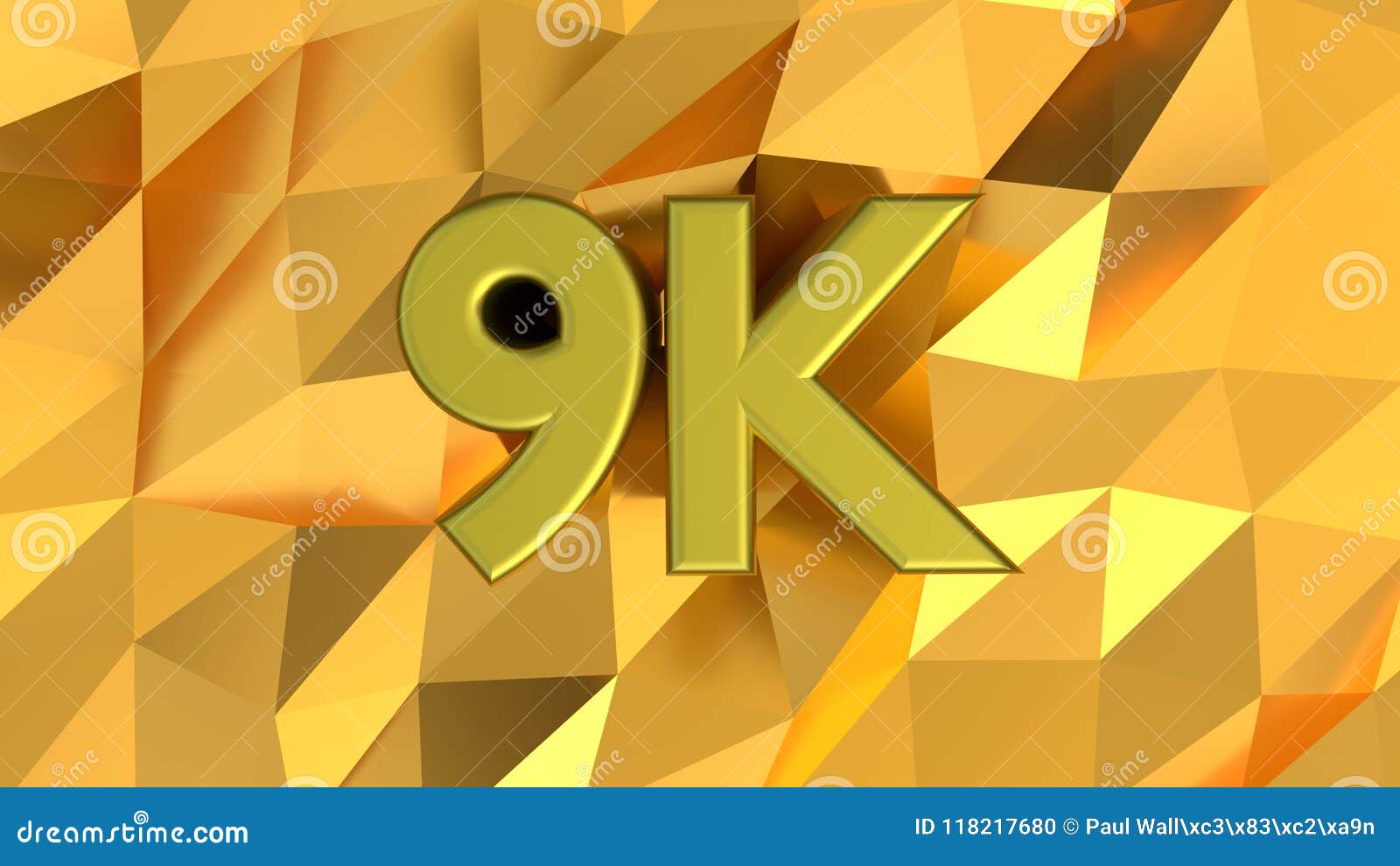 9K Hallmark on Shiny Golden Pattern Background. Stock Illustration ...