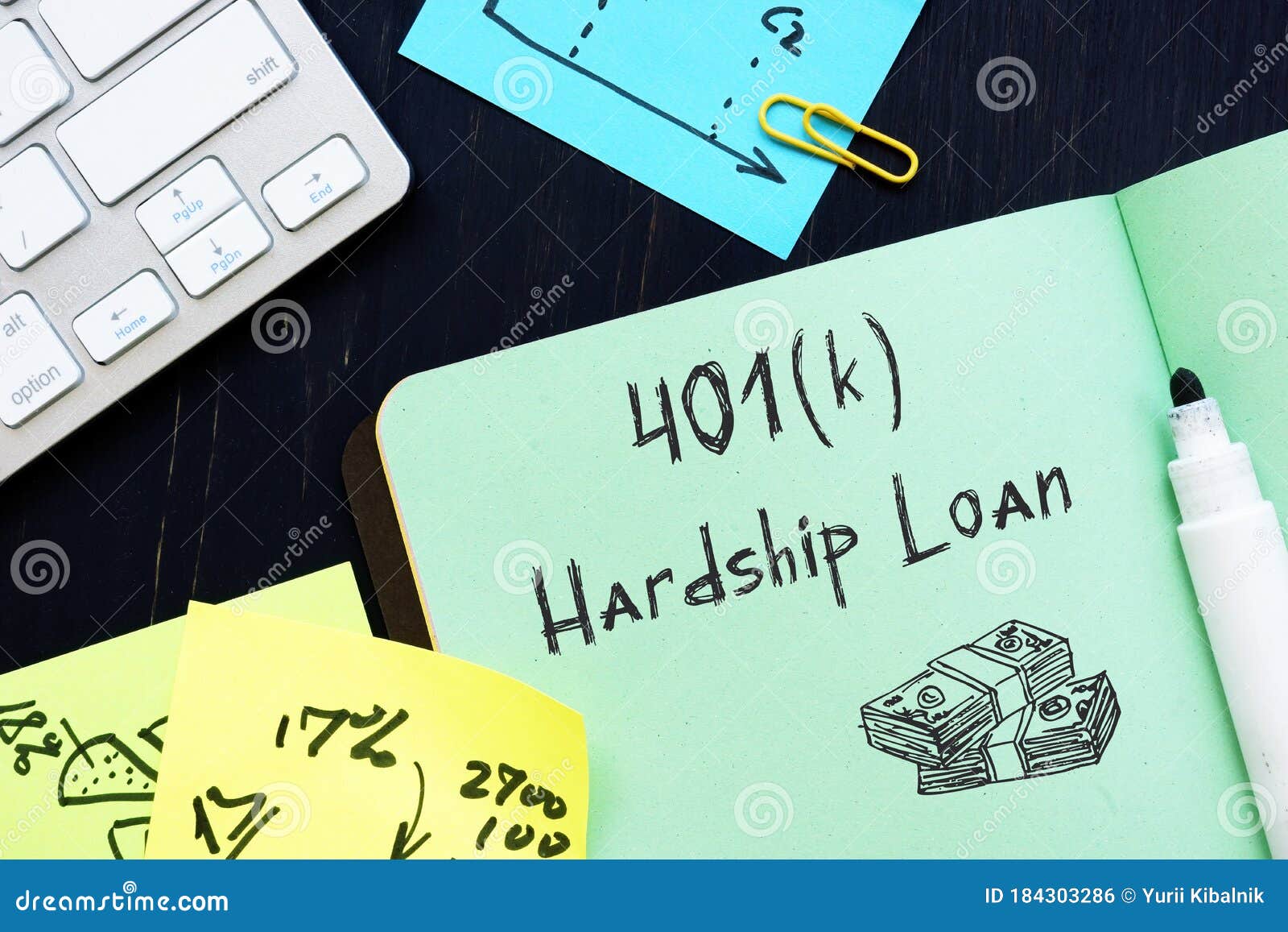 401k Hardship Loan Phrase on the Sheet Stock Photo - Image of portrait ...