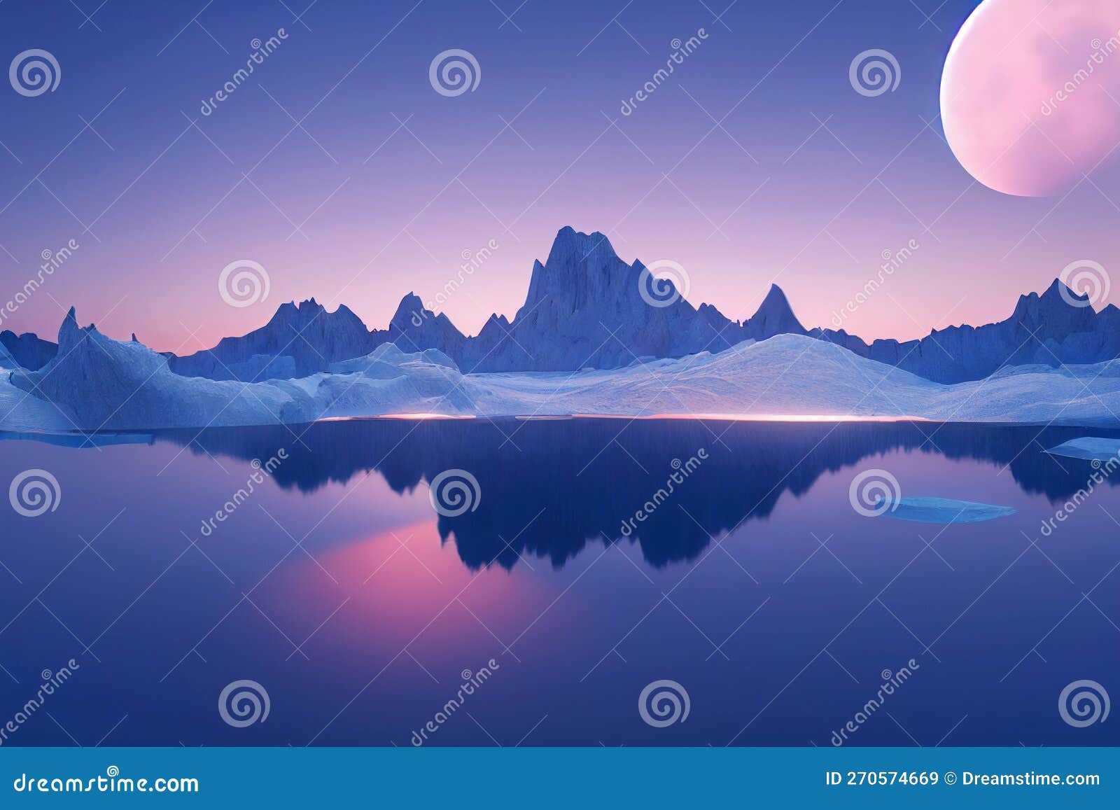 8k HD Moonset Octane Render Stock Illustration - Illustration of colors ...