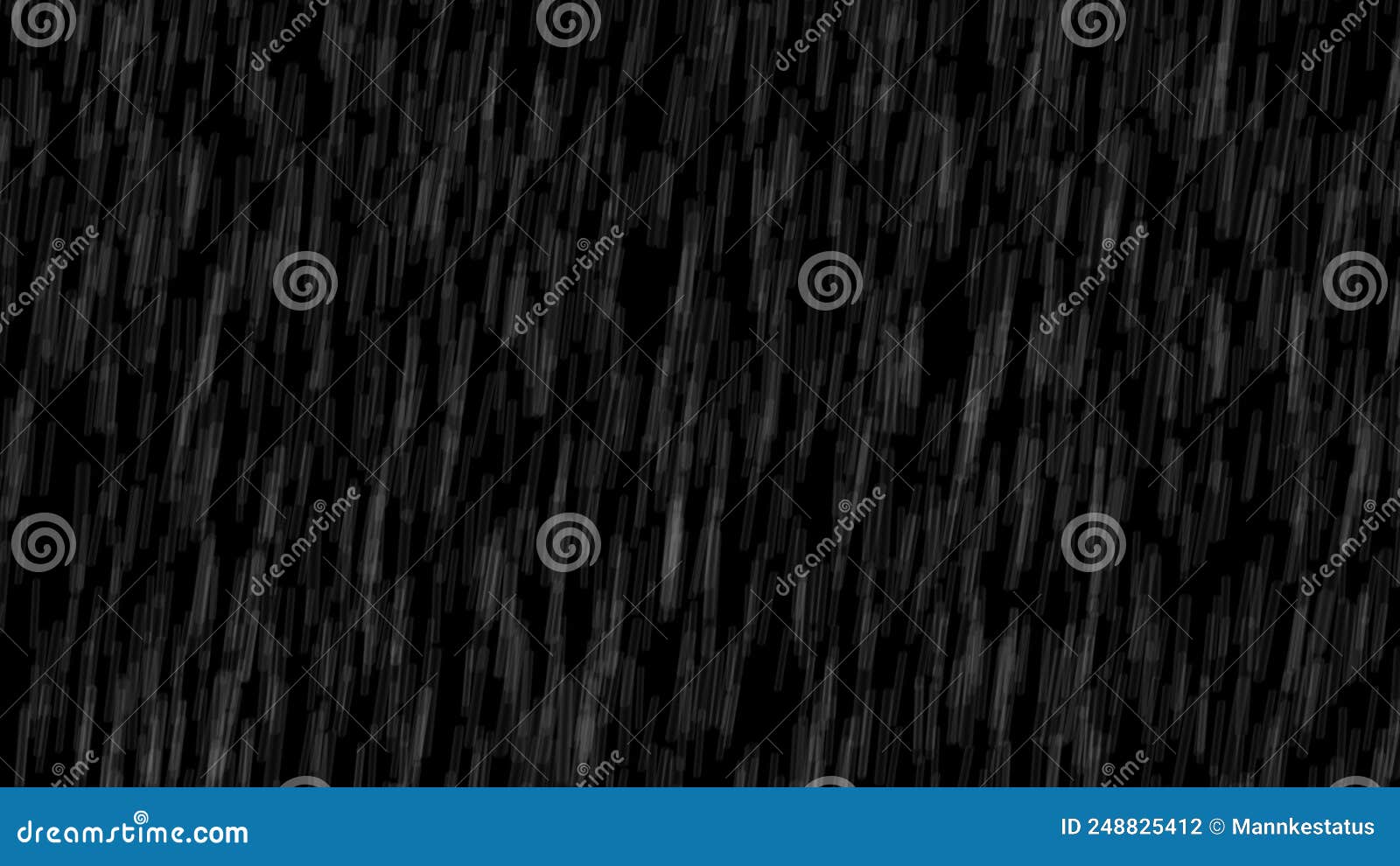 Heavy Angled Rain Falling in Front of the Camera Against Black and ...