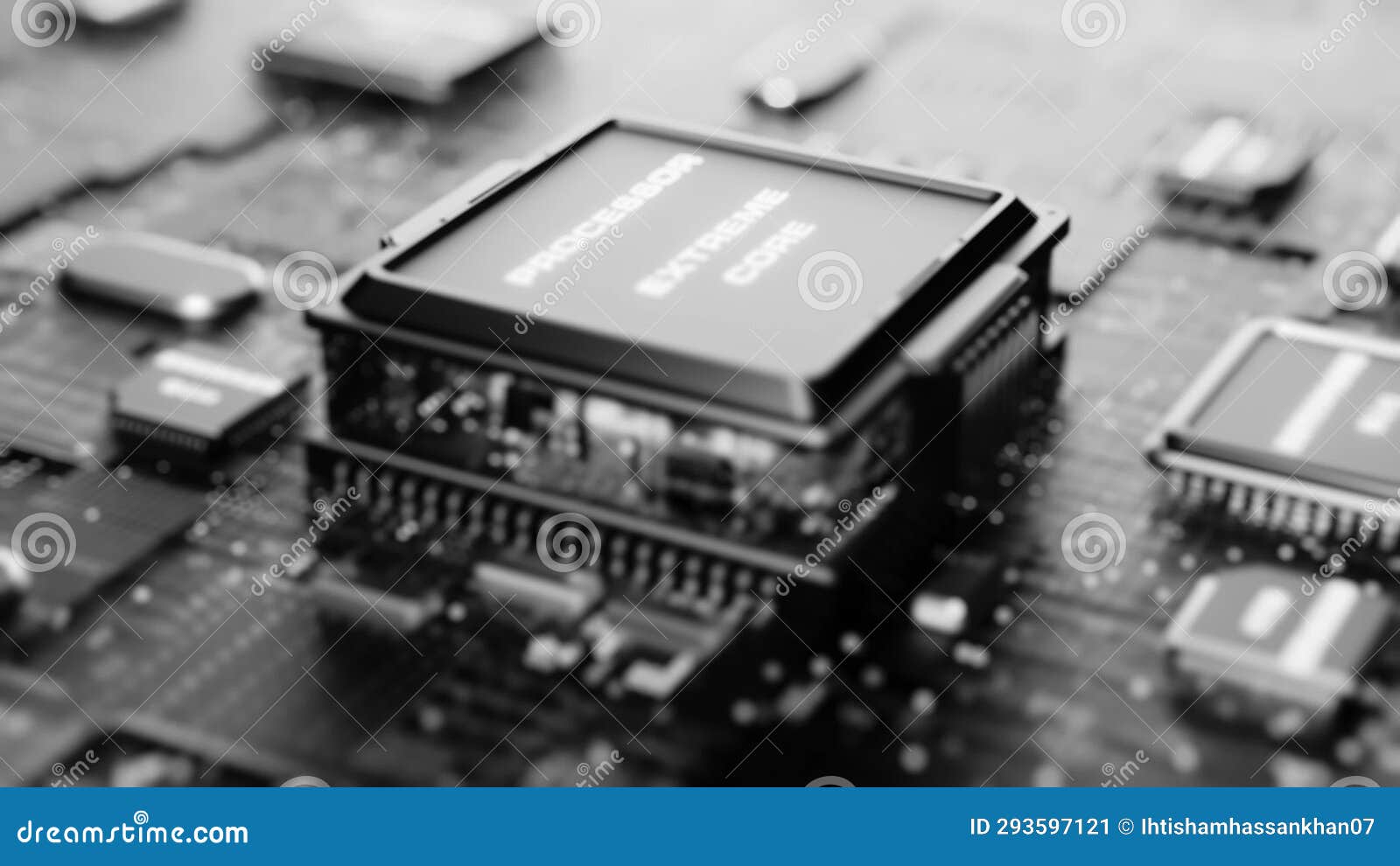 4K High Tech Macrohip with Computer Motherboard Stock Video - Video of ...