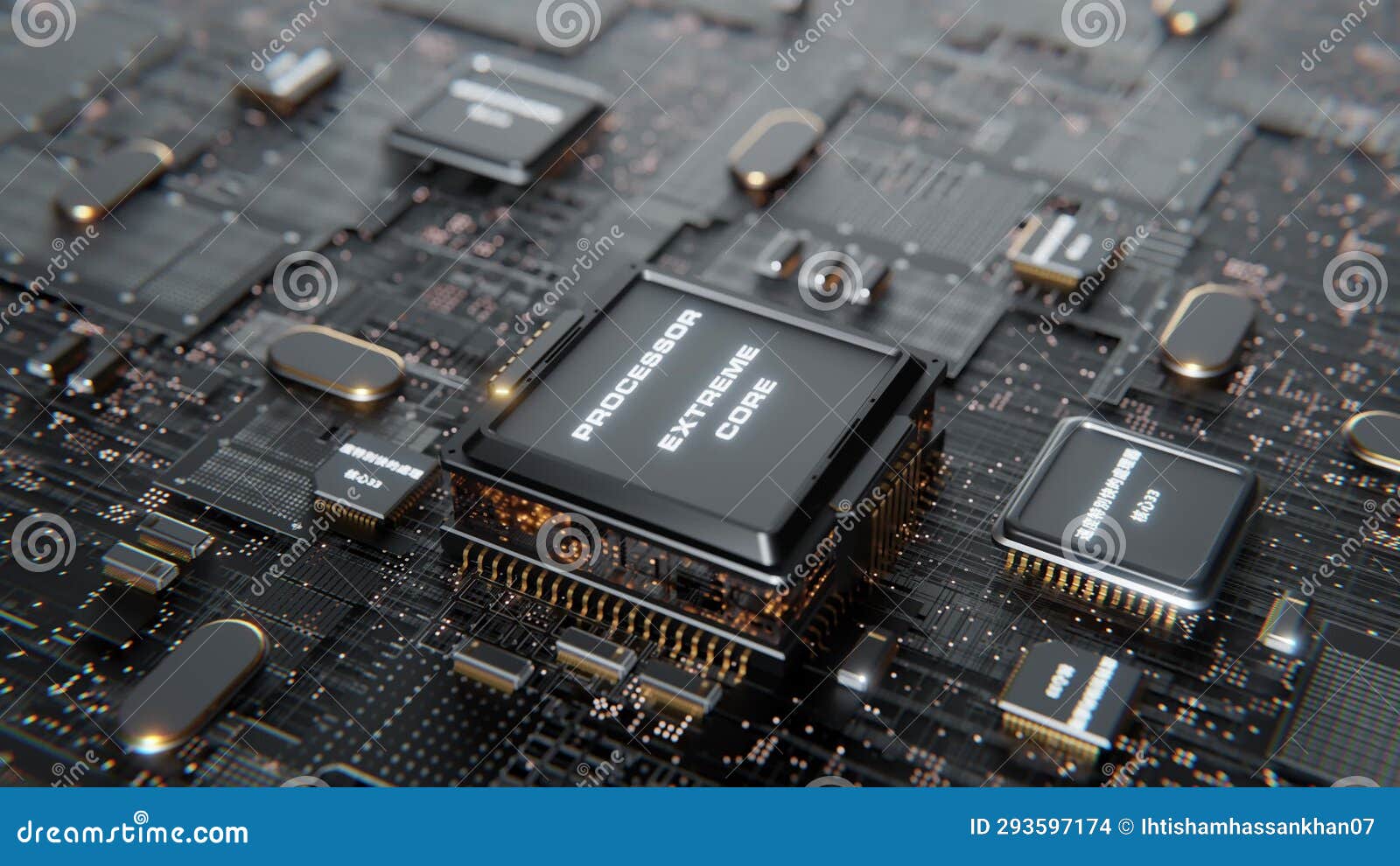 4K High Tech Macrohip with Computer Motherboard Stock Footage - Video ...