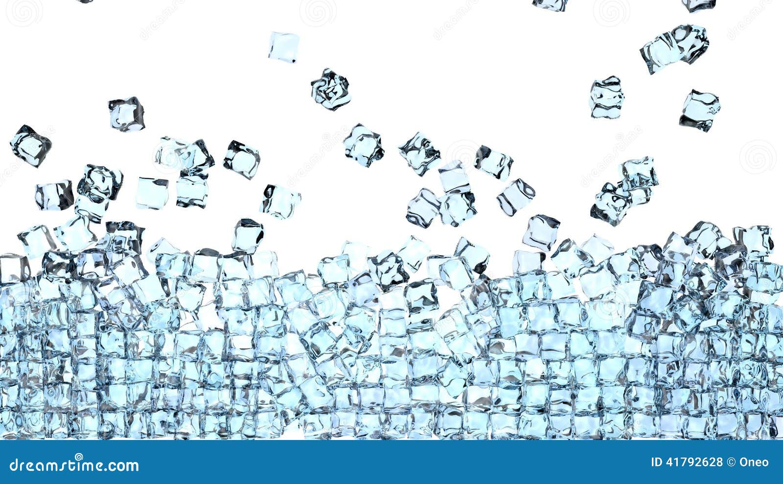 4K Ice Cubes is Falling Down on a White and Forming a Wall in Front of ...