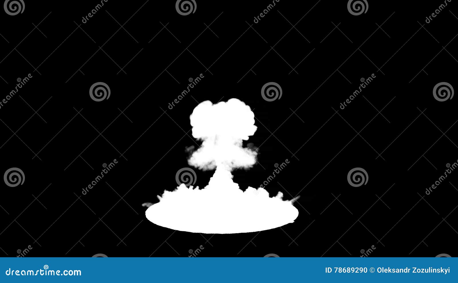 4K Impressive Huge Explosion Mushroom Cloud Isolated Alpha Channel ...