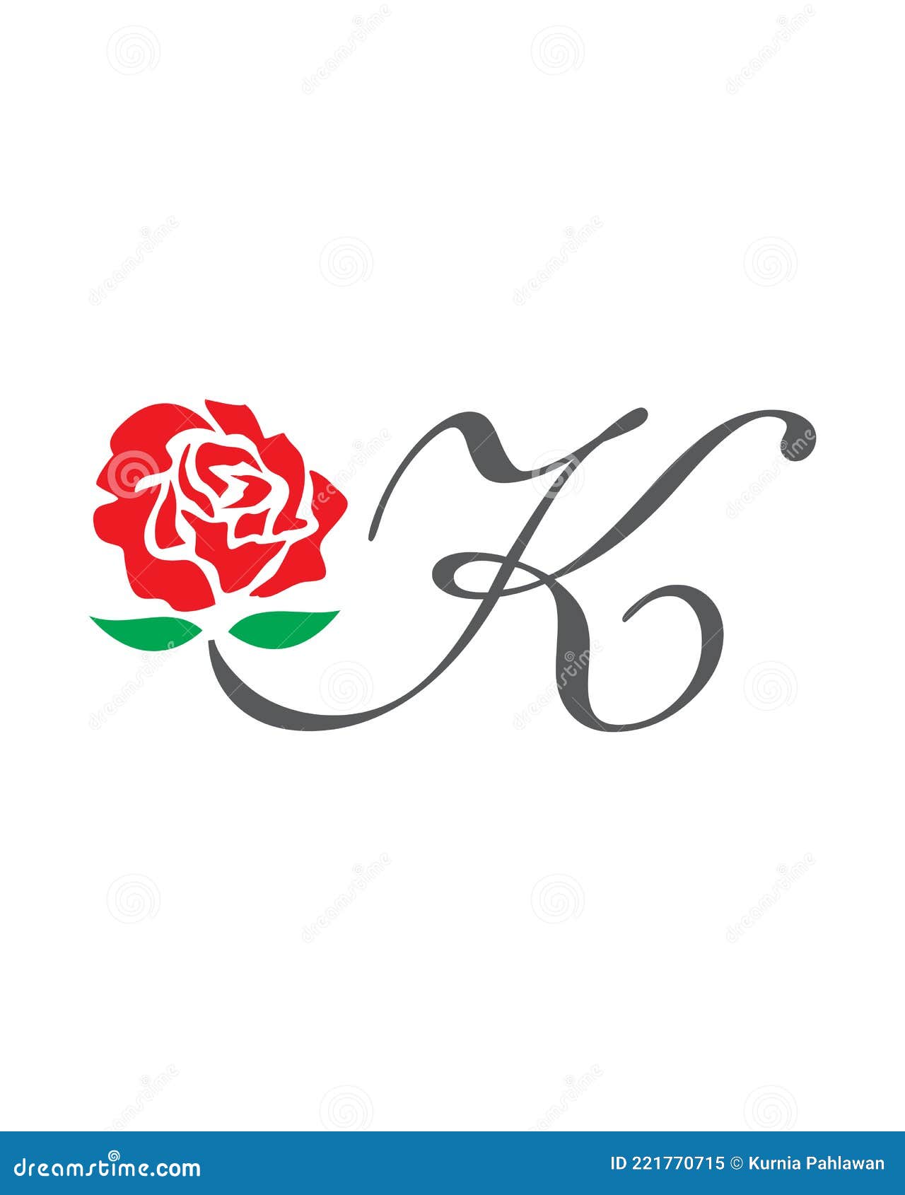 K Initial Rose Logo , Abstract K Rose Logo Stock Illustration ...