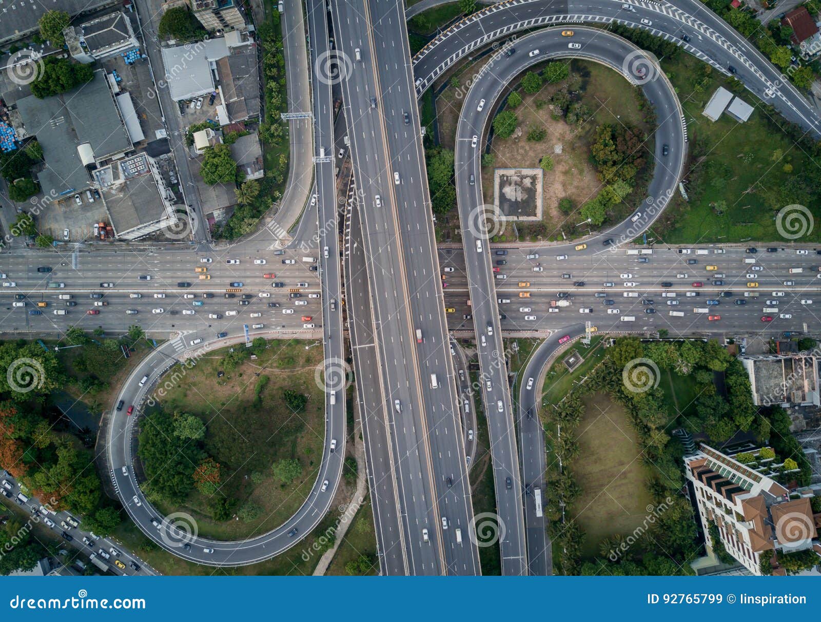 4K Intersection Highway Road with Traffic from Drone View Stock Image ...