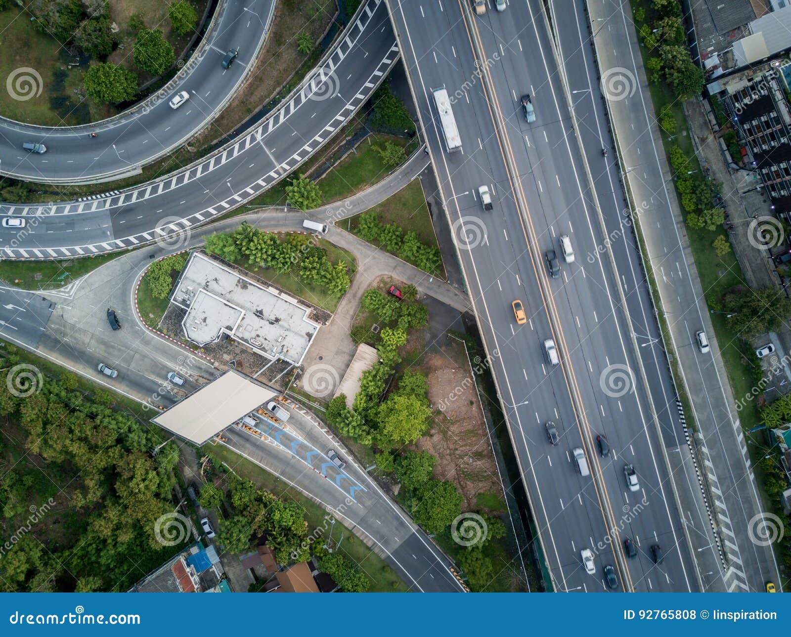 4K Intersection Highway Road with Traffic from Drone View Stock Photo ...