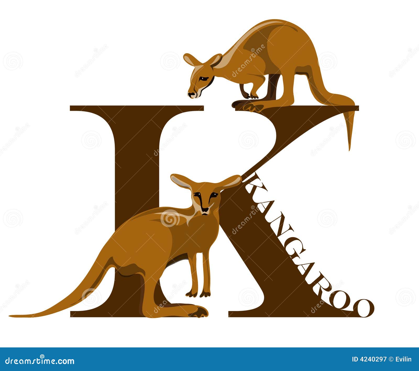 K (kangaroo) stock vector. Illustration of design, child - 4240297