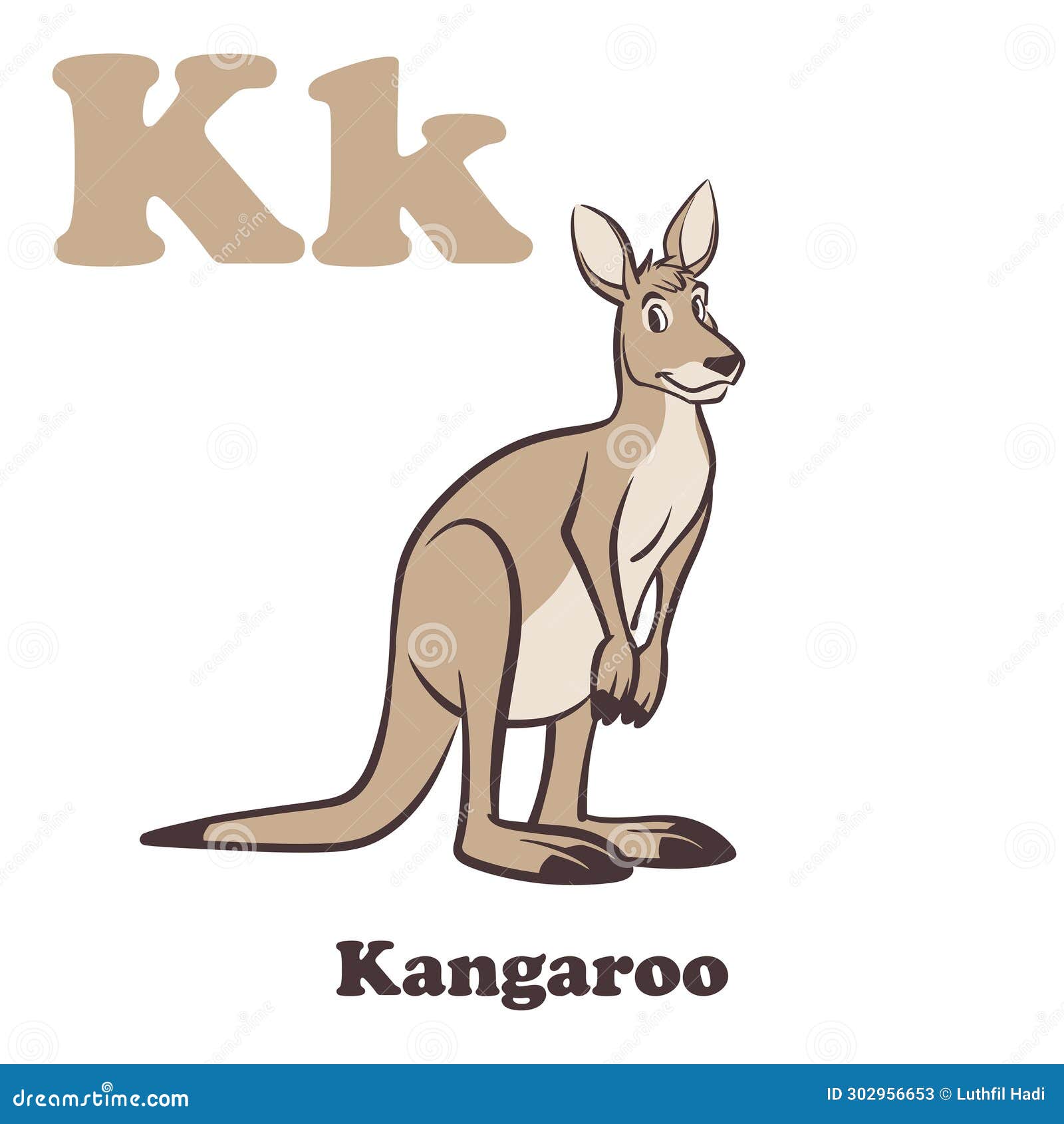 K for Kangaroo stock vector. Illustration of alphabet - 302956653
