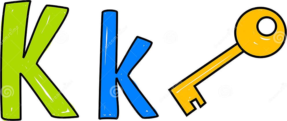 K is for key stock vector. Illustration of isolated, school - 1153533