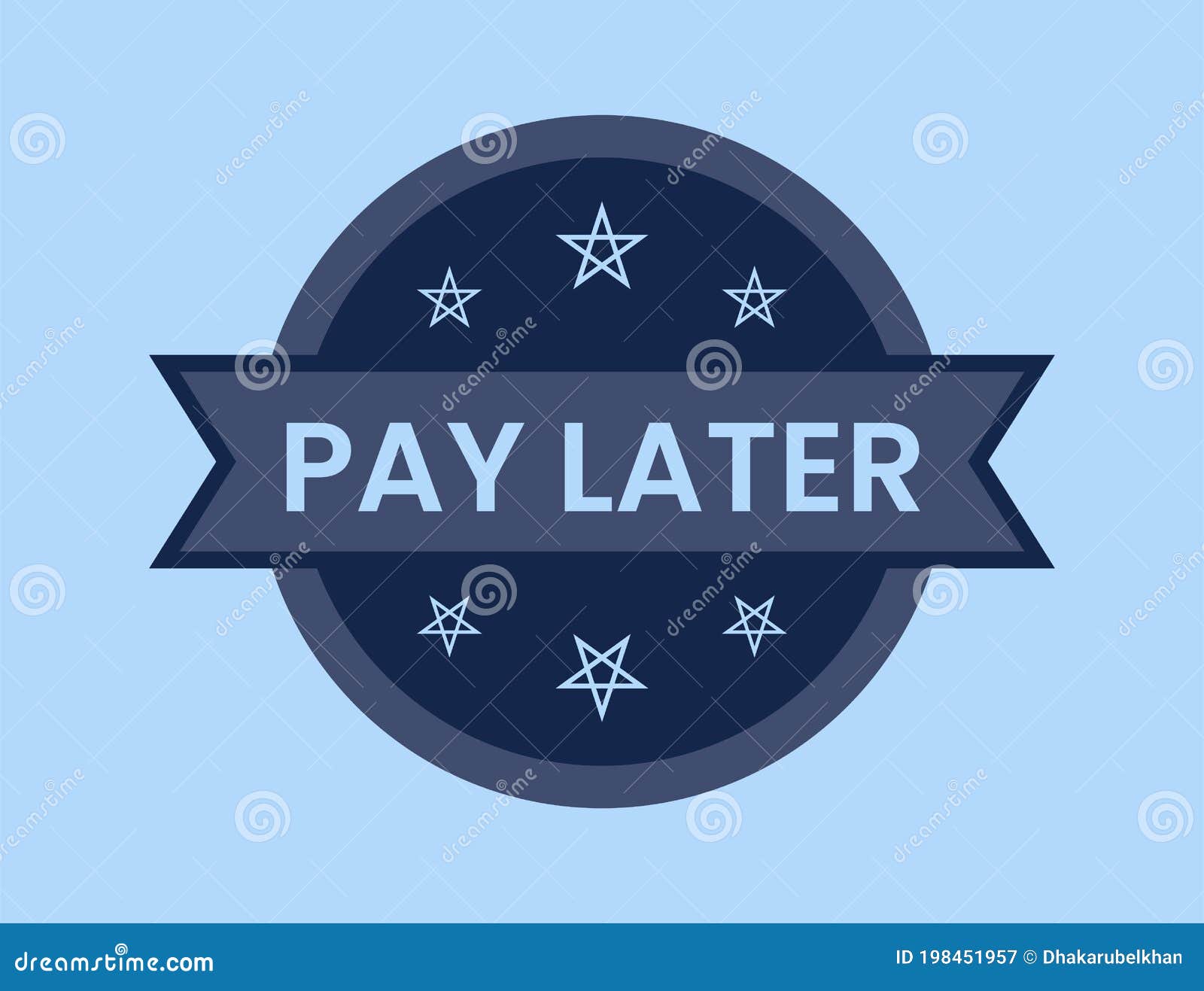 Pay Later Badge Vector Illustration, Pay Later Stamp Stock Vector ...