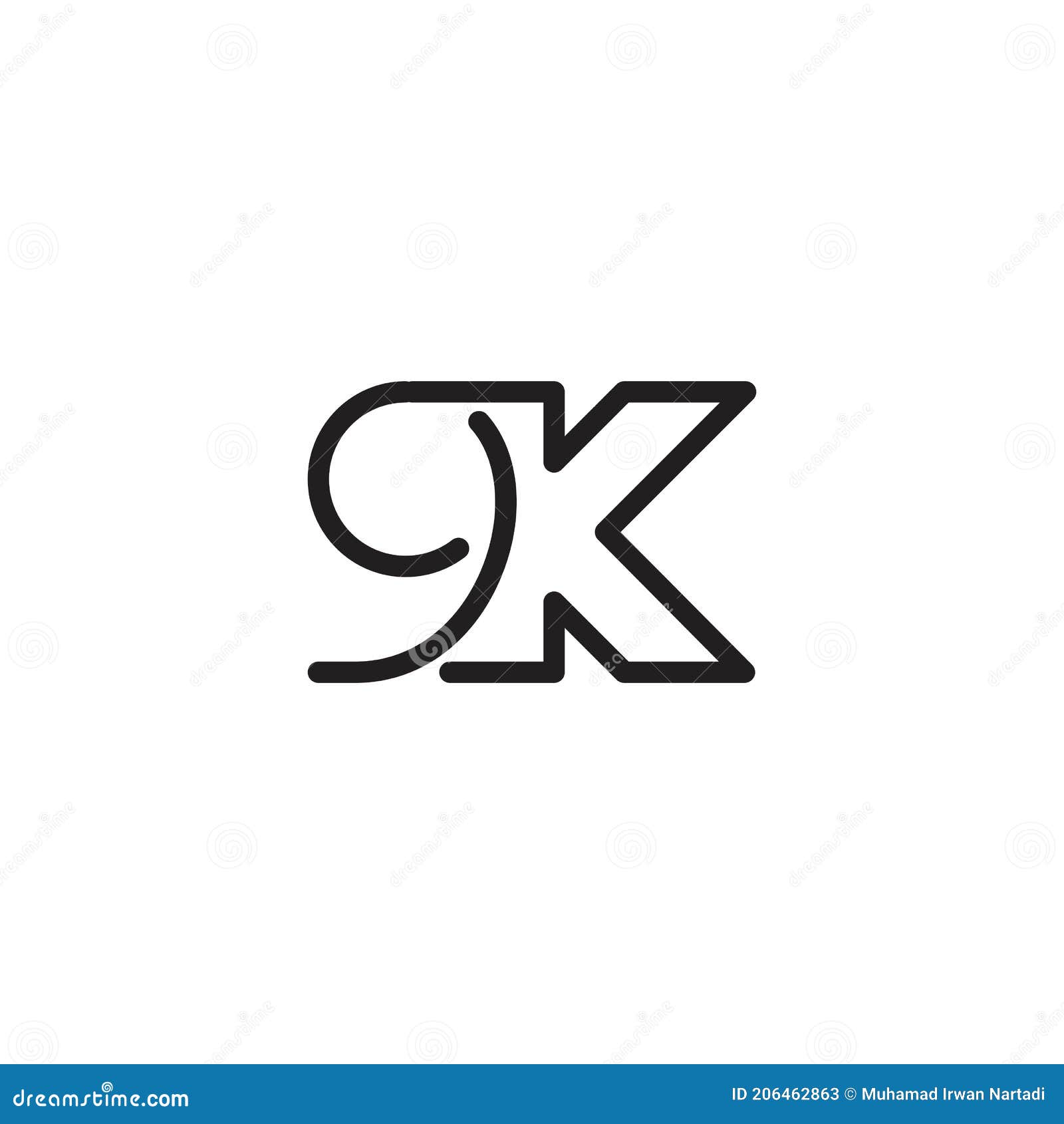 9k Letter Icon Logo Vector Template Stock Vector - Illustration of ...
