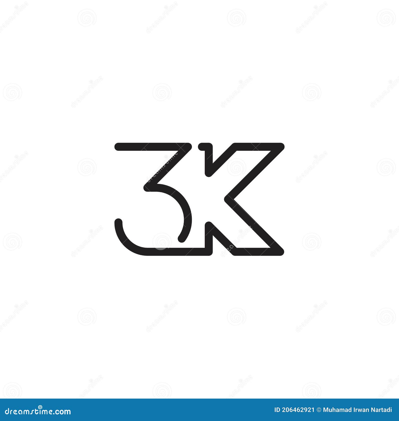 3k Letter Icon Logo Vector Template Stock Vector - Illustration of ...