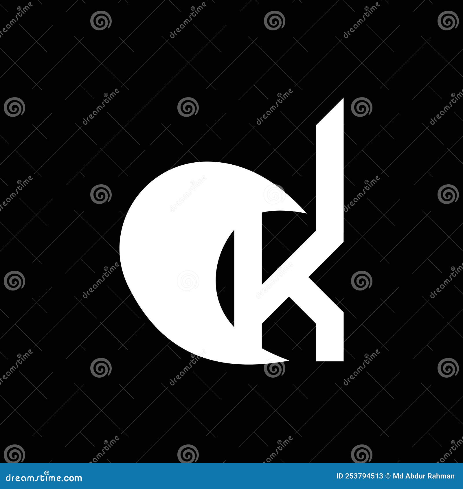 K Letter Logo Design on WHITE Background. K Creative Initials Letter ...