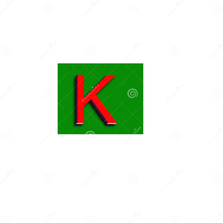 K letter red 3d type logo stock illustration. Illustration of logo ...