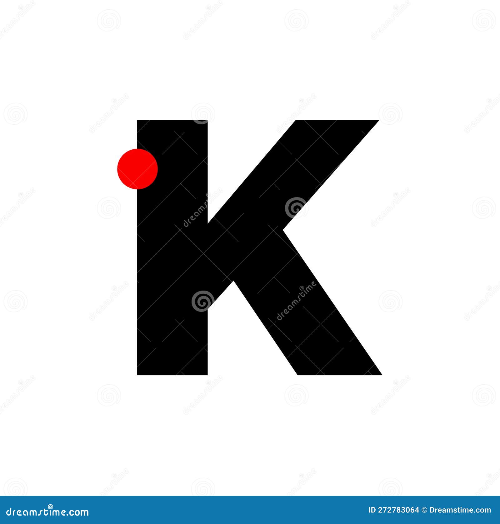 K Letter with Red Dot Company Monogram. K Icon Stock Vector ...