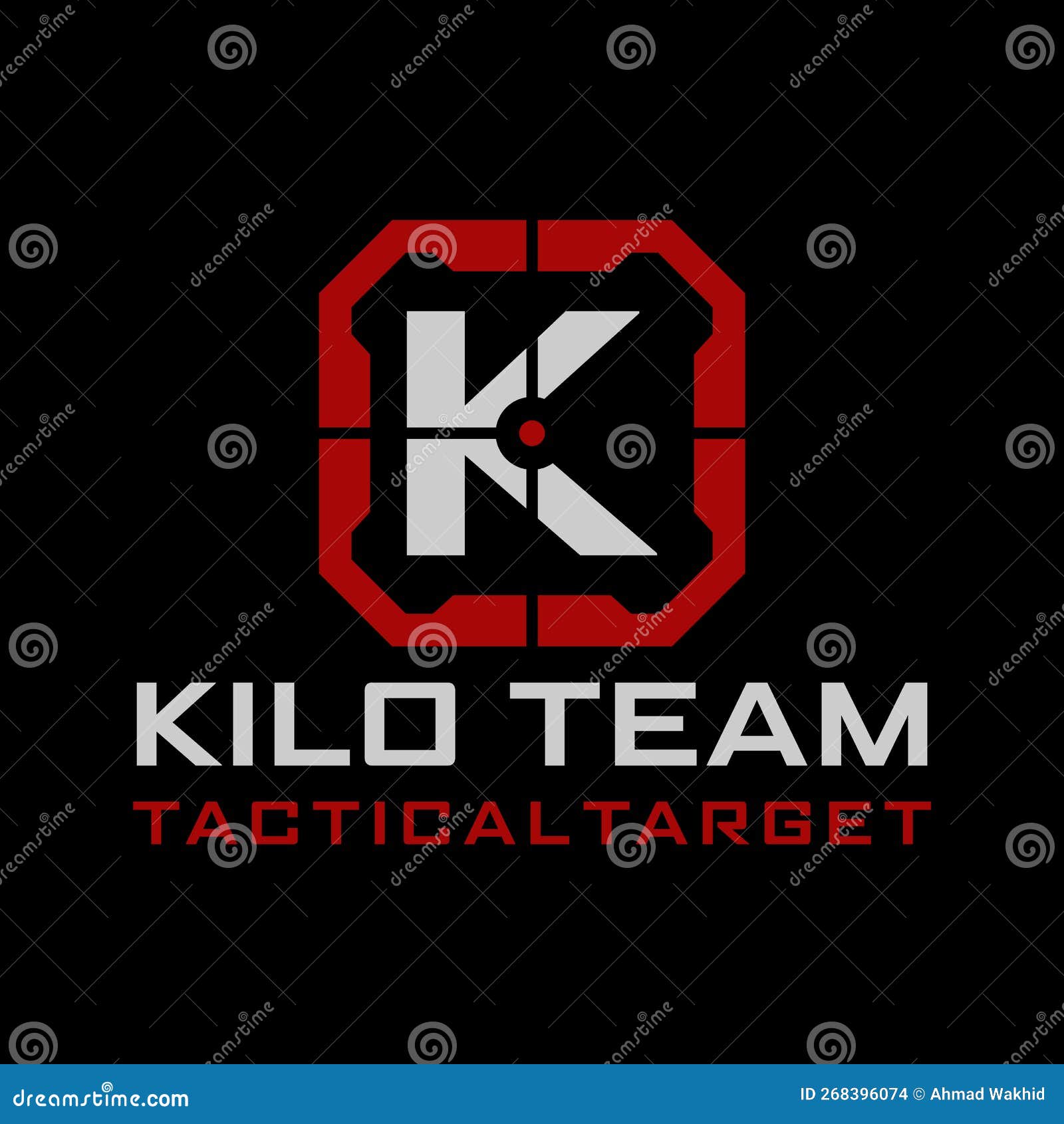 K Letter Tactical Military Target Logo Design Stock Illustration ...