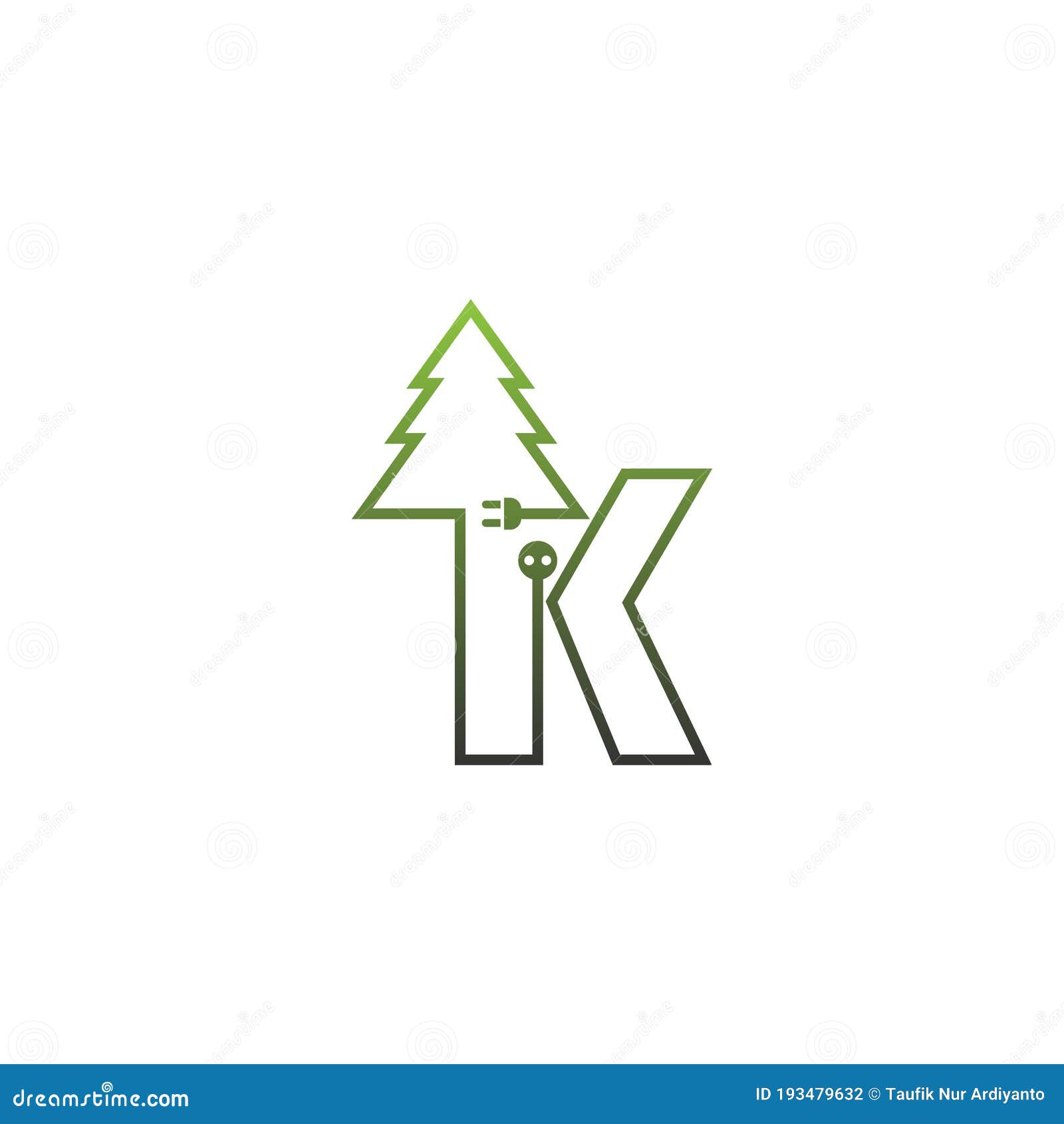K Letter Tree Logo, Concept Letter K + Icon Tree Vector Stock Vector ...