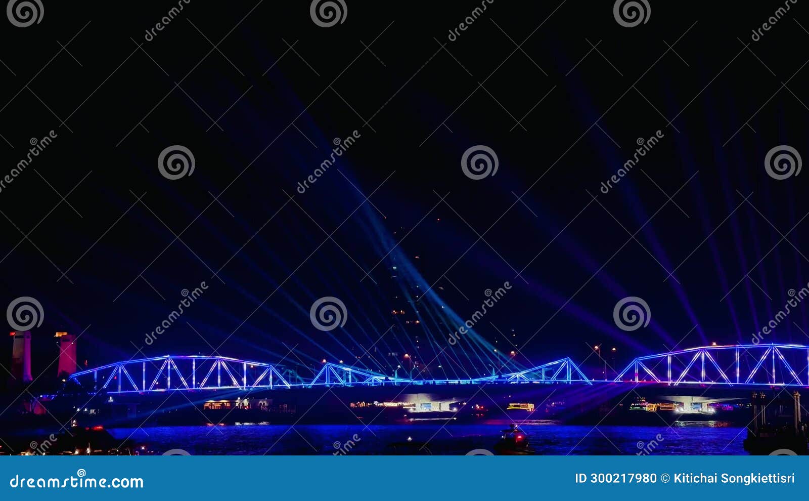 4K Light and Sound Work at Phuttha Yot Fa Bridge Stock Footage - Video ...