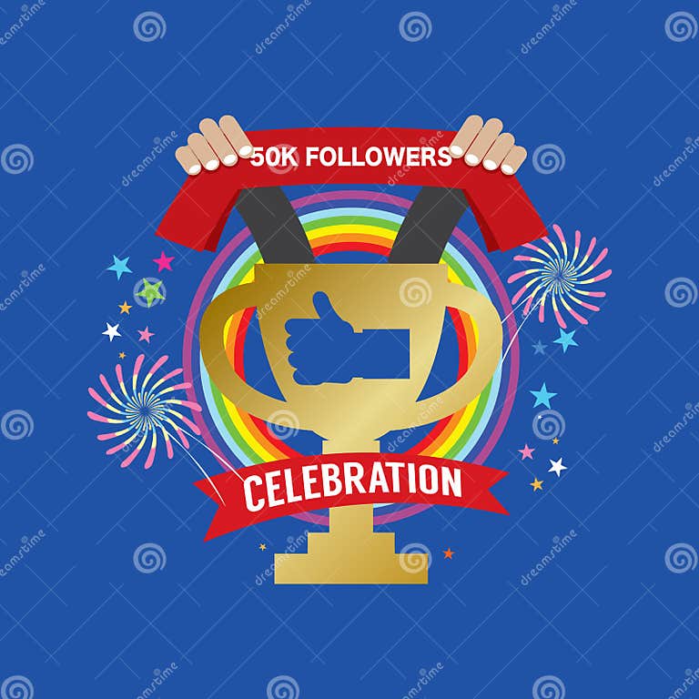 50k Likes Celebration Sign Symbol Vector Stock Vector - Illustration of ...