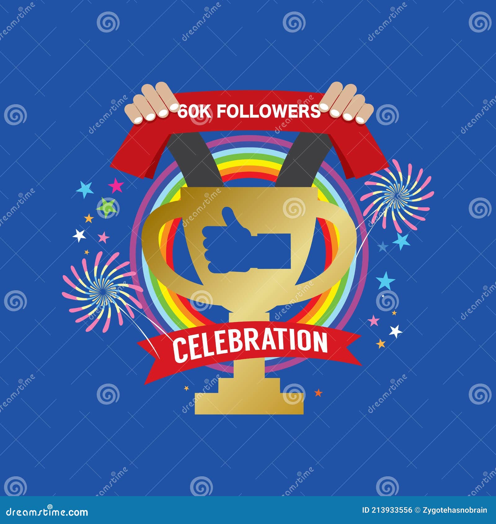 60k Likes Celebration Sign Symbol Vector Stock Vector - Illustration of ...