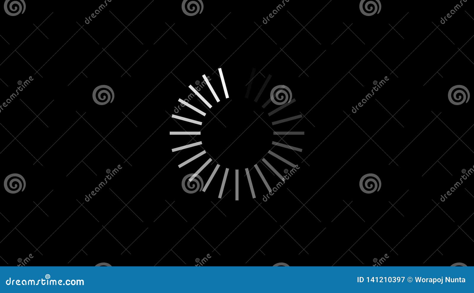 4k Loading Screen - White Line on Black Background. Animation Circle ...