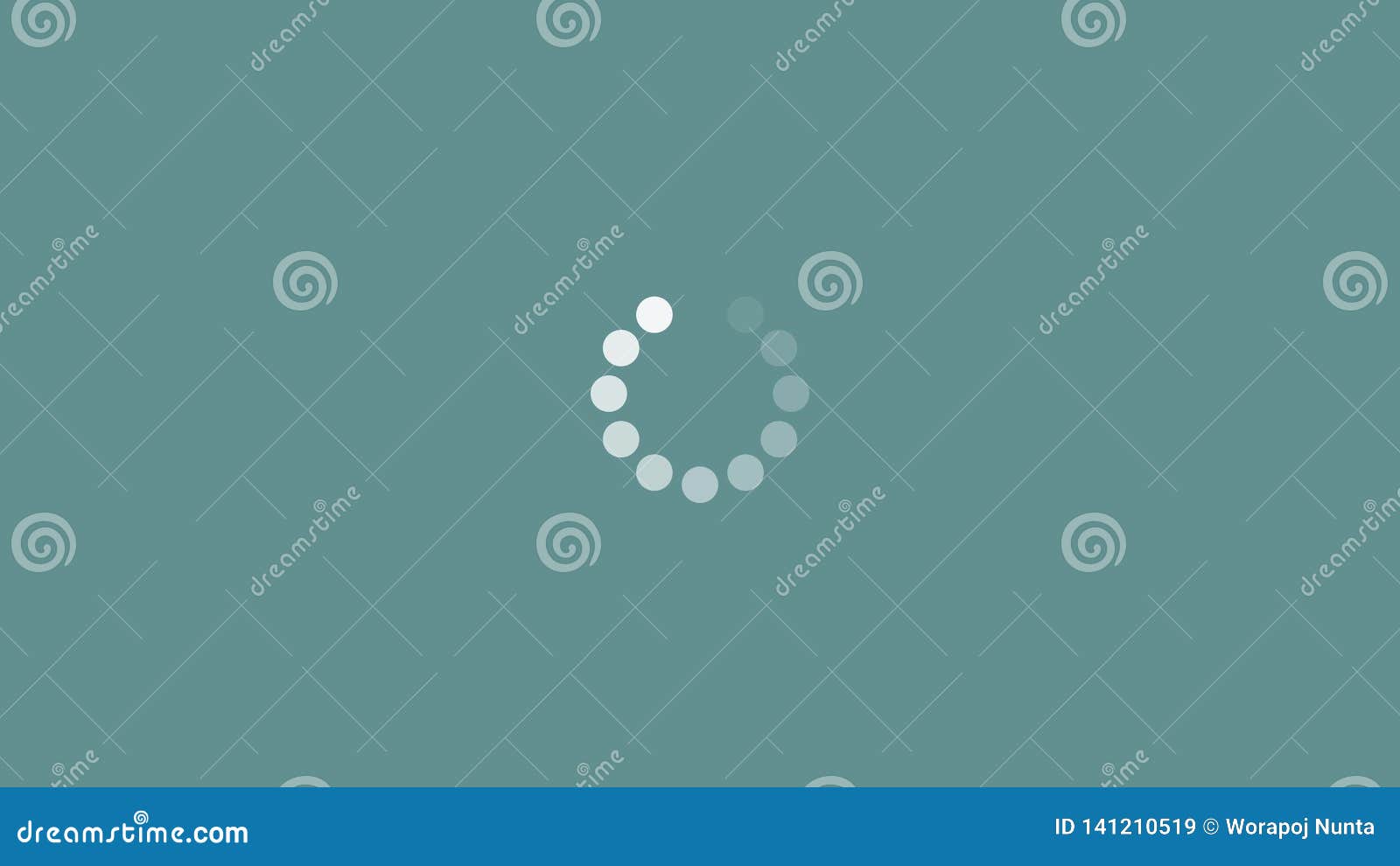 4k Loading Screen - White Point on Blue Background. Animation Circle ...