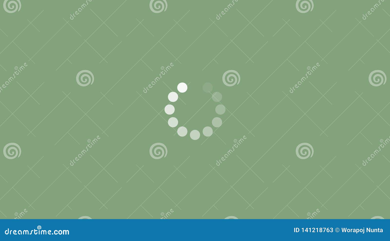 4k Loading Screen - White Point on Green Background. Animation Circle ...