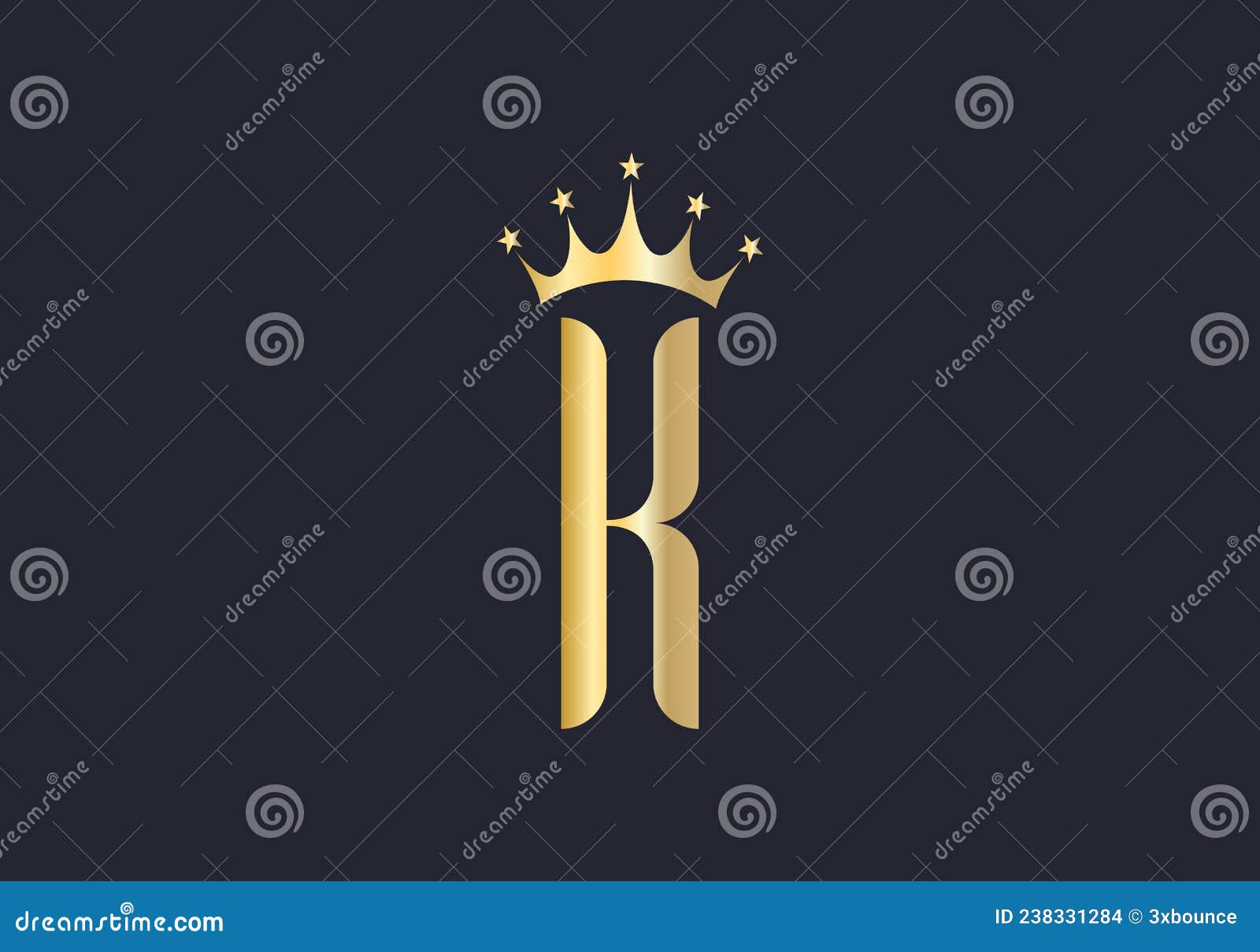 K Logo with Crown. Crown with K Letter and Luxury Concept Stock Vector ...