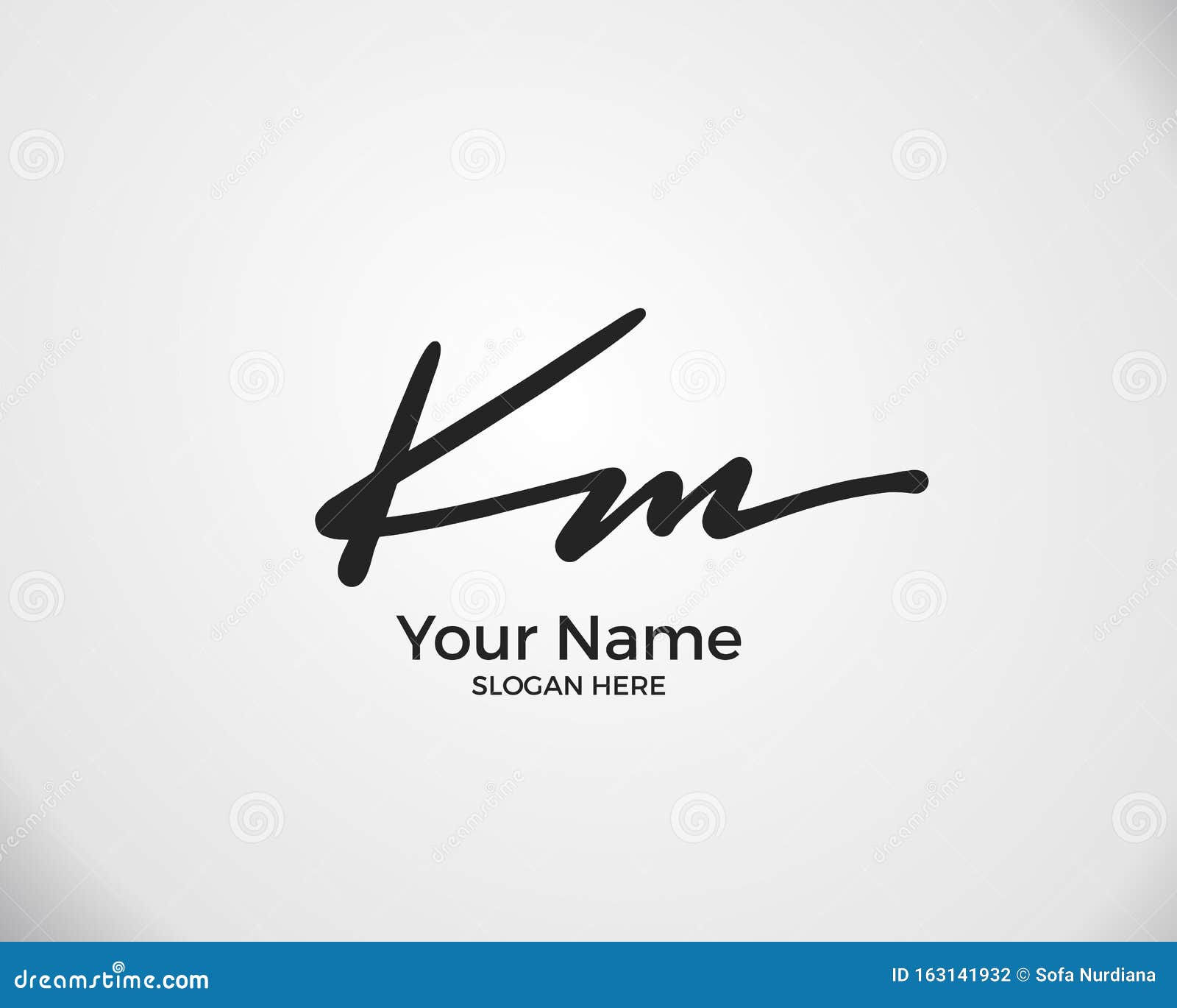 K M KM Initial Logo Signature Vector. Handwriting Concept Logo. Stock ...