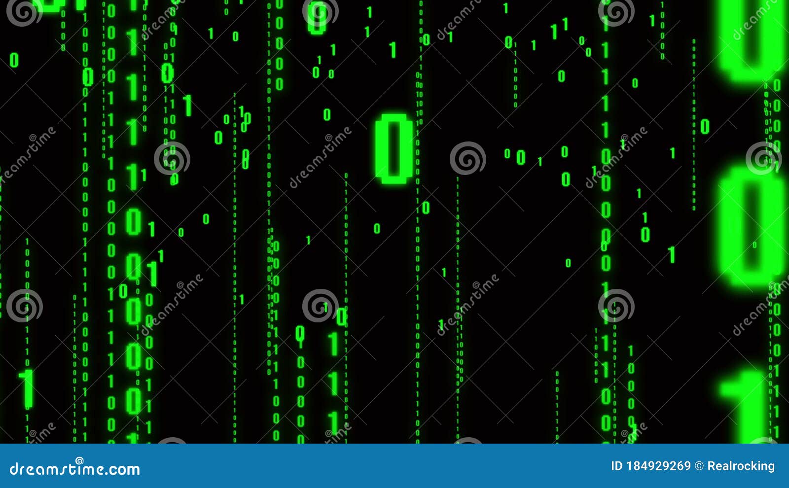 4k the Matrix Style Binary Code,the Camera Moves through the Falling ...