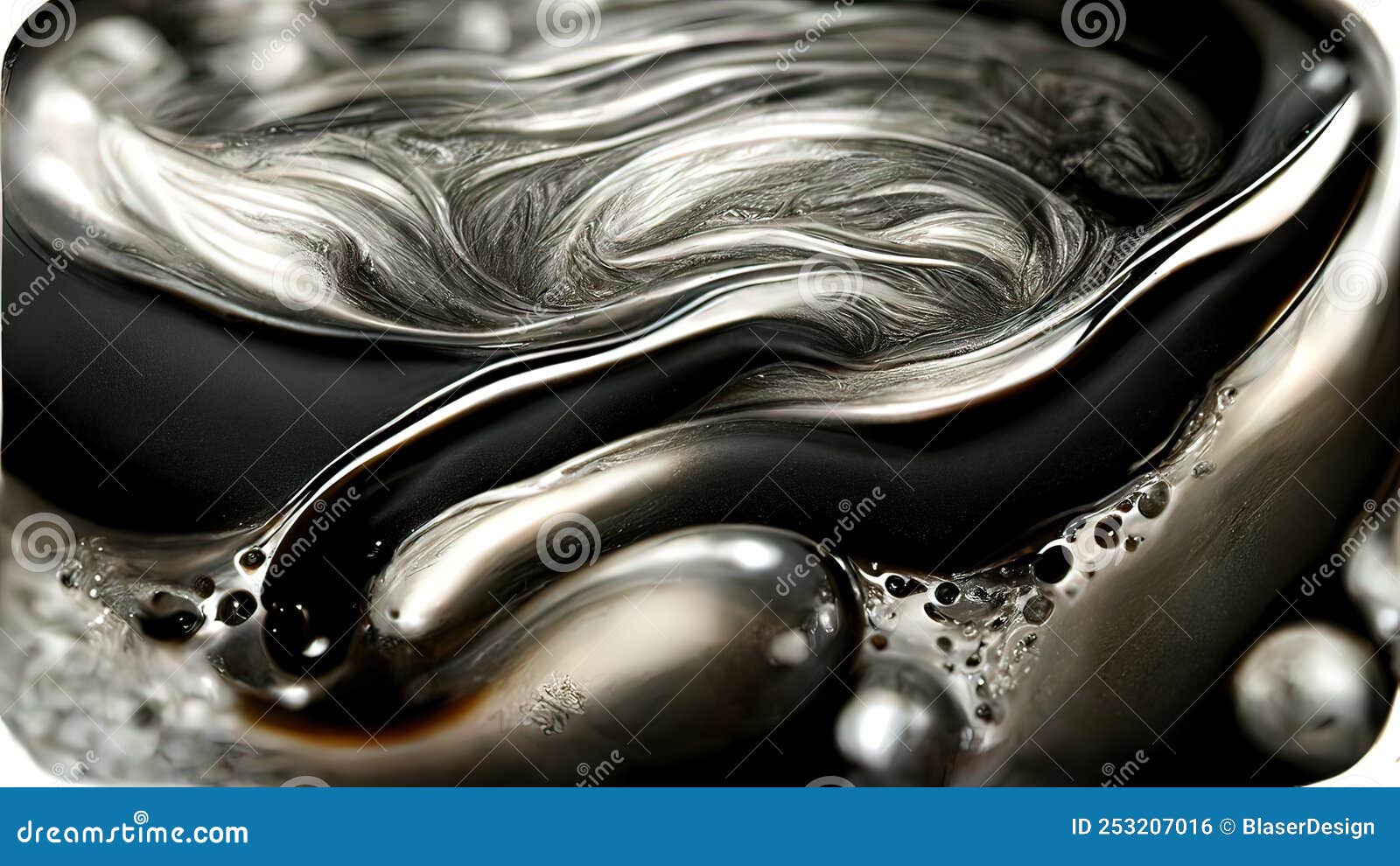 Melted Iron Metal. 4K Liquid Silver Paint. Abstract Texture of Shiny ...